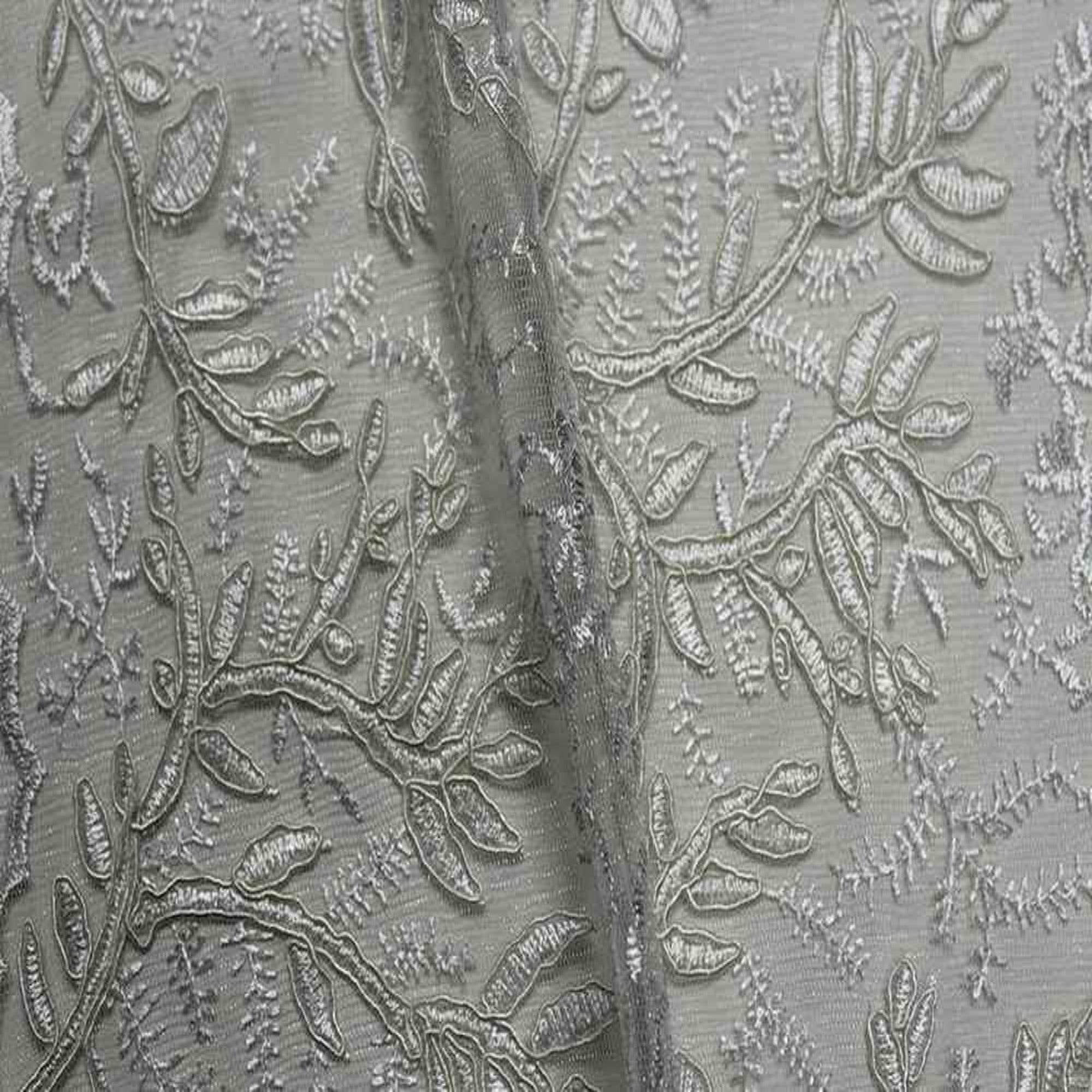 OMAHA Glitter Embroidered Mesh Fabric. Lace Netting Material 53 Inch in ...