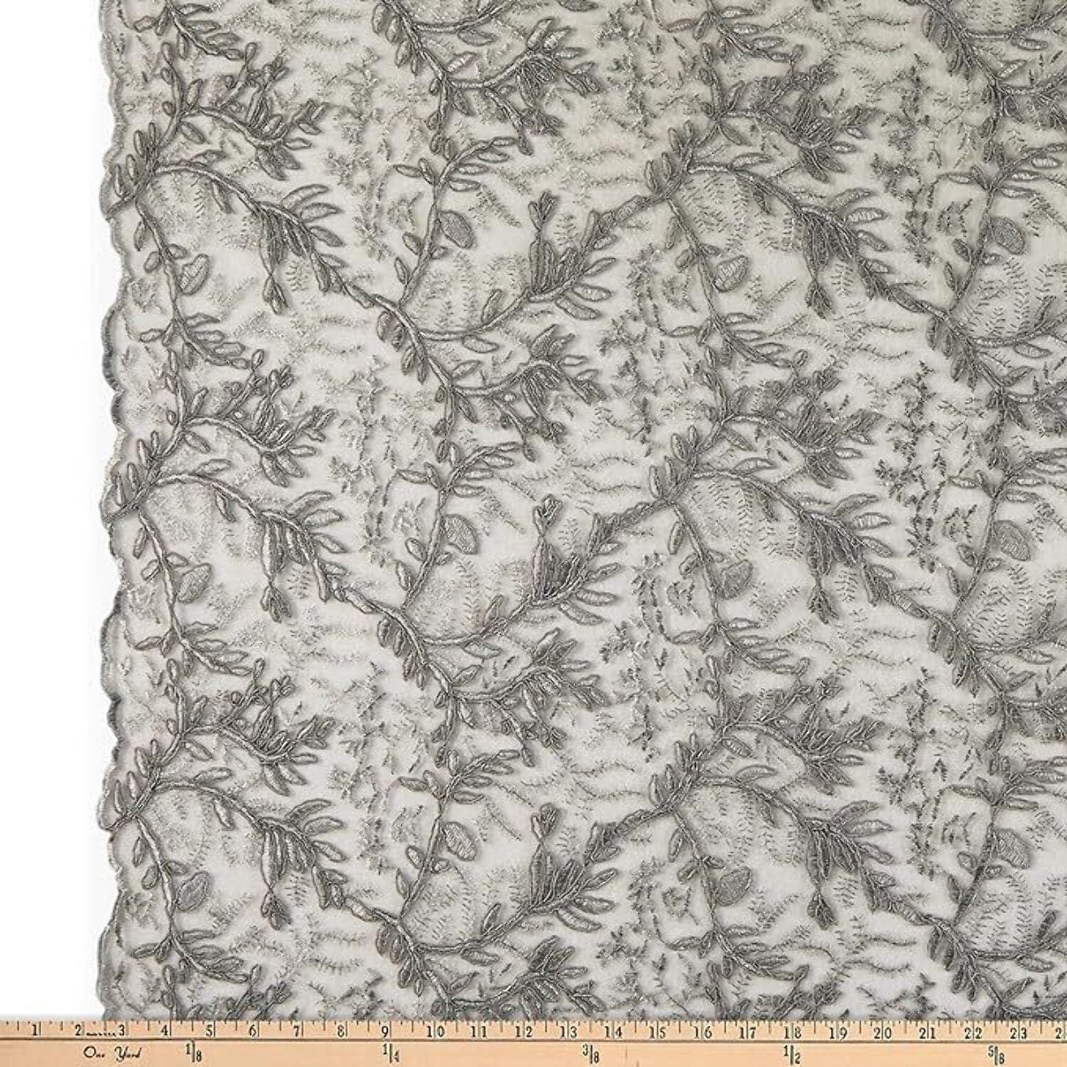 OMAHA Glitter Embroidered Mesh Fabric. Lace Netting Material 53 Inch in ...