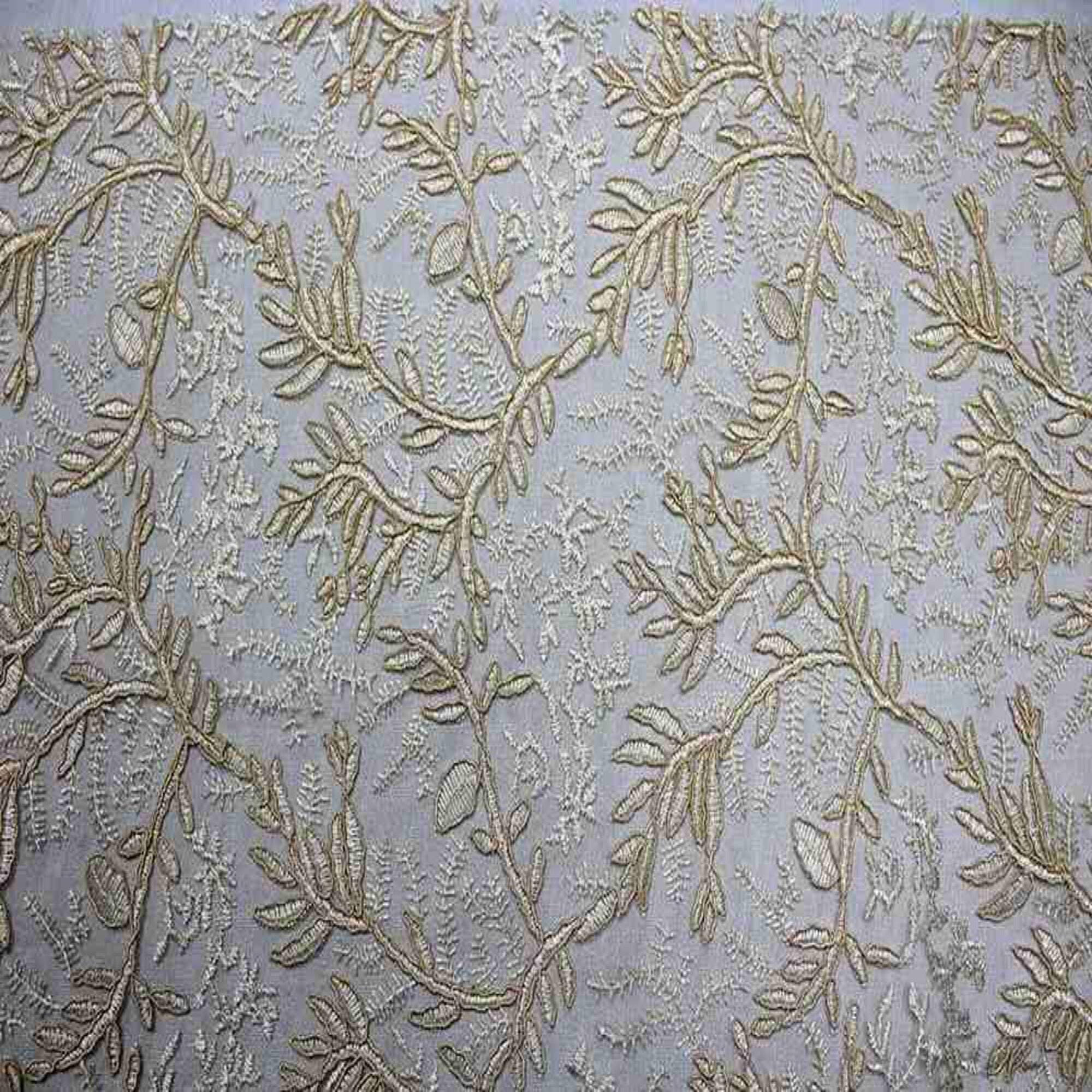 OMAHA Glitter Embroidered Mesh Fabric. Lace Netting Material 53 Inch in ...