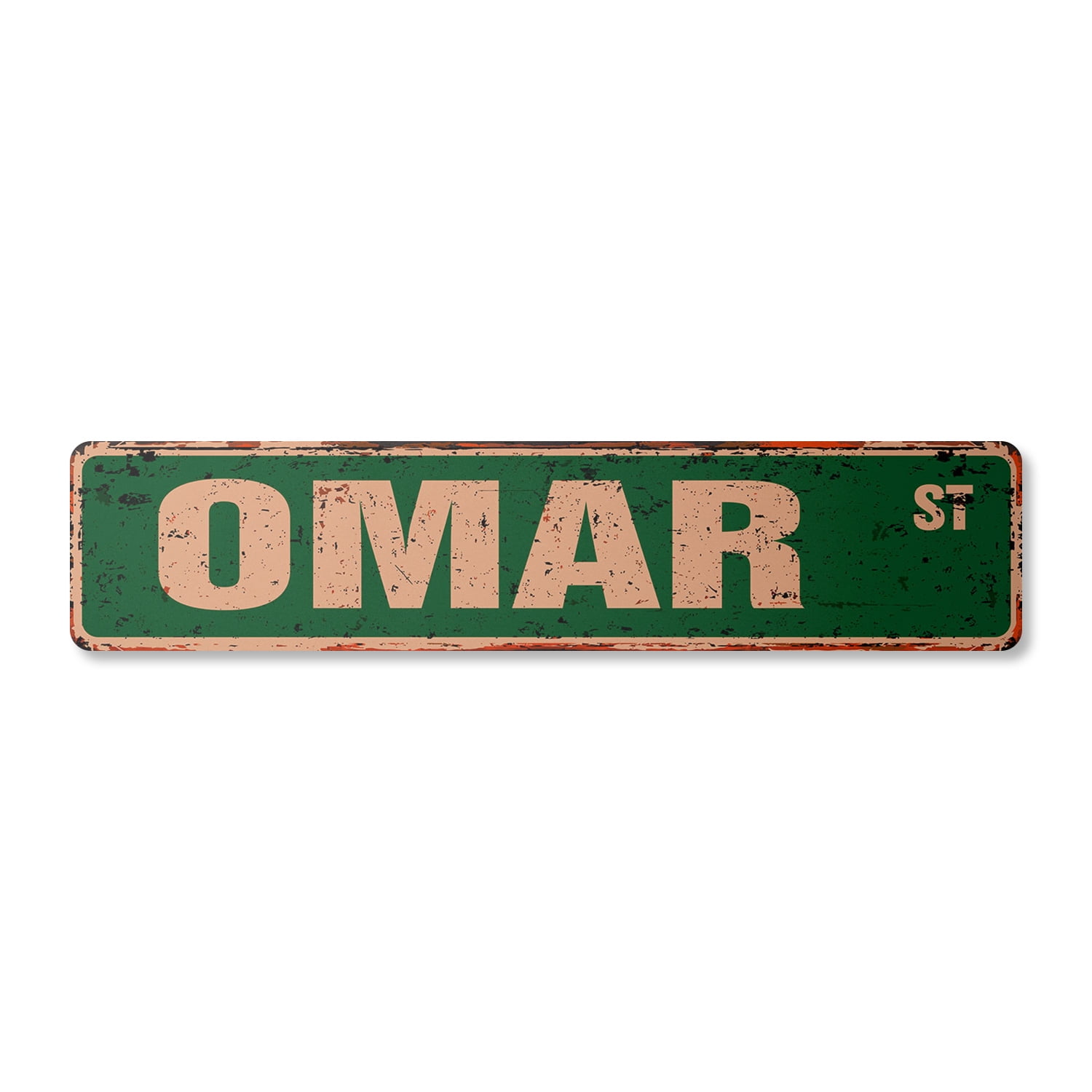 OMAR Vintage Aluminum Street Sign Childrens Name Room Metal Sign rustic ...