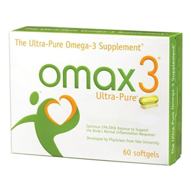 OMAX3 Ultra-Pure Omega-3 Fish Oil Supplement, High-Potency EPA, 60 Soft ...