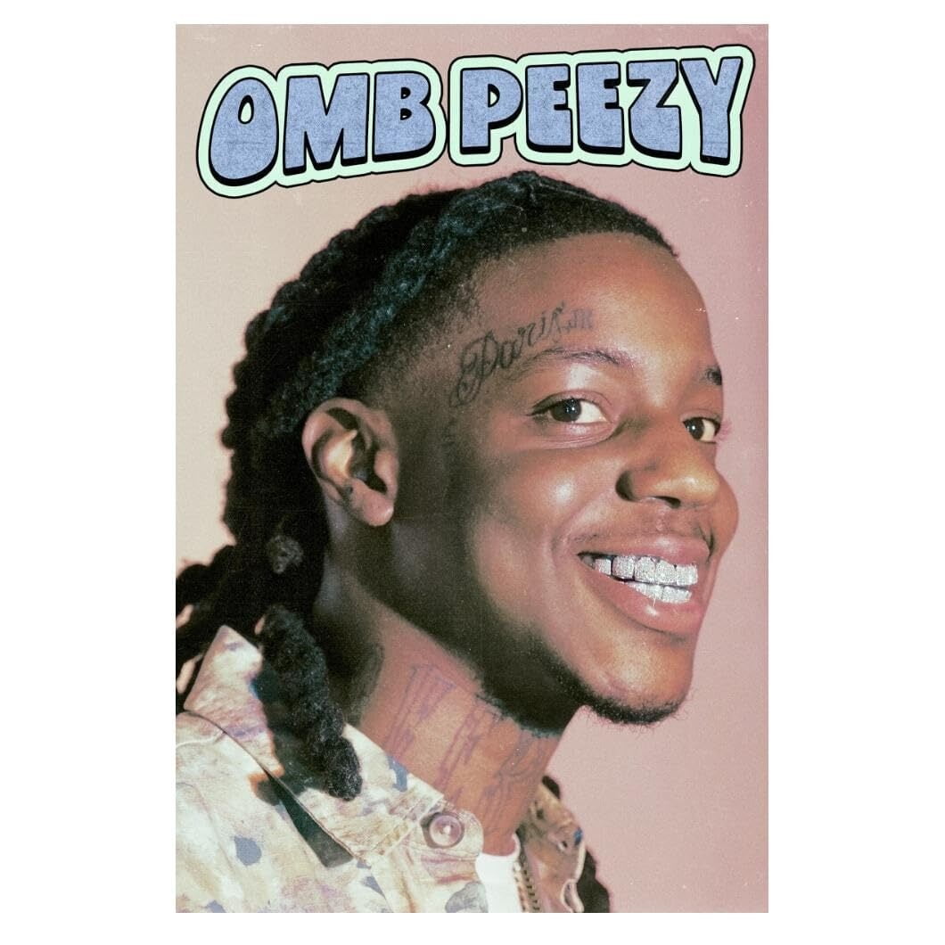 OMB Peezy Rapper Music Poster Vibrant Hip-Hop Aesthetic Urban Wall Art ...