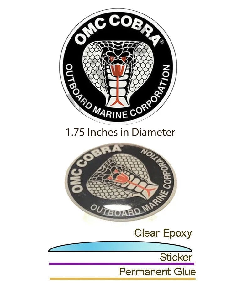OMC Cobra/King Cobra Stern Drive Epoxy Dome Sticker - Walmart.com