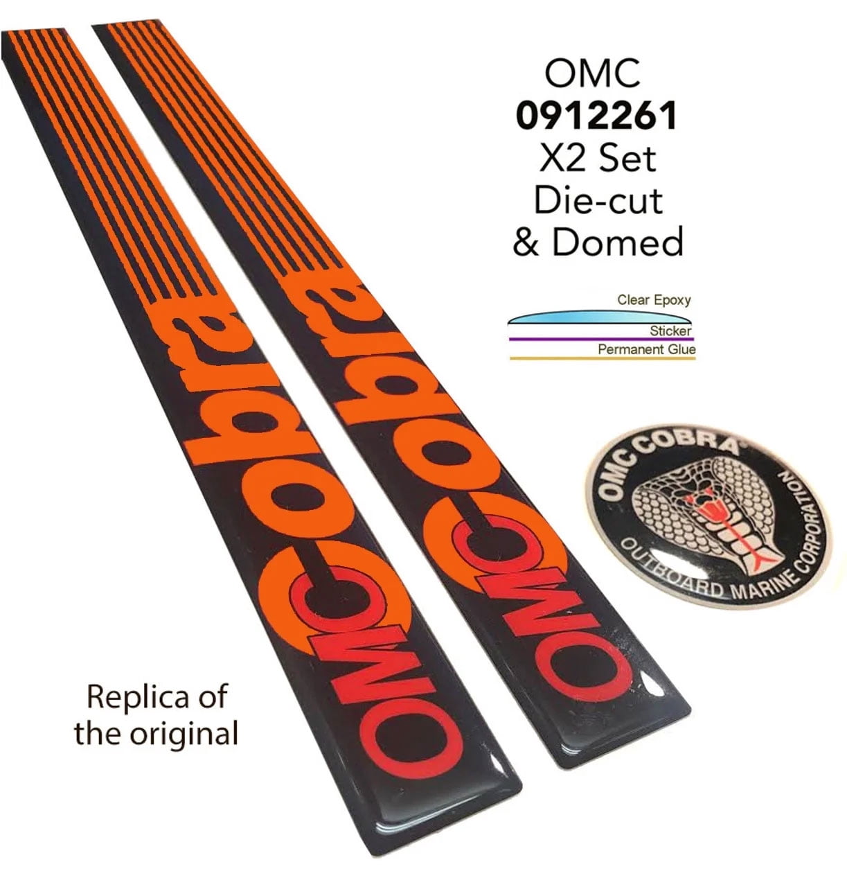 OMC Cobra Sterndrive Sticker application set for a single drive ...