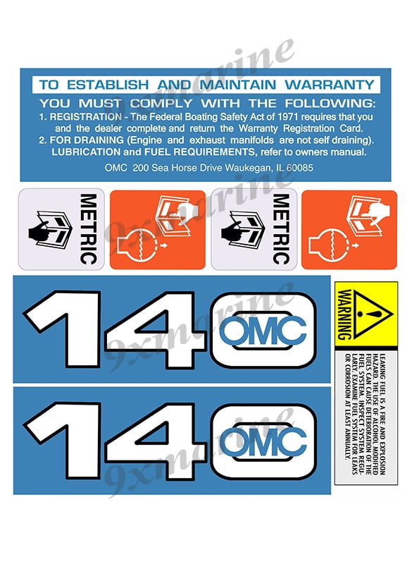 OMC Cobra and King Cobra Remastered Engine Sticker 140 - Walmart.com