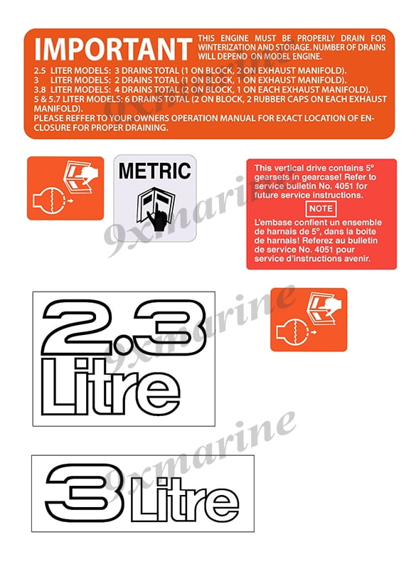 OMC Cobra and King Cobra Remastered Engine Sticker 2.3 and 3 litre ...