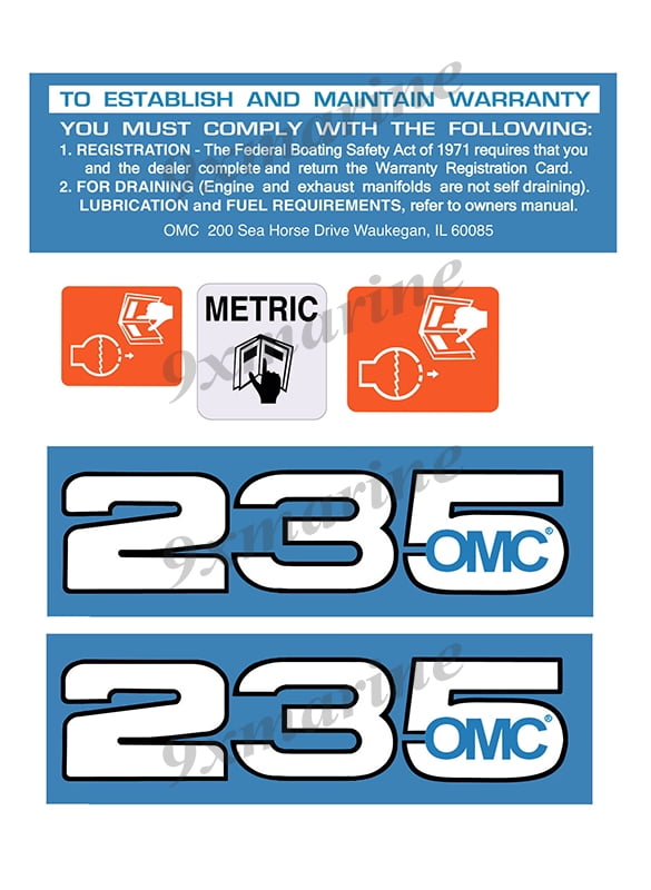 OMC Cobra and King Cobra Remastered Engine Sticker 235 - Walmart.com