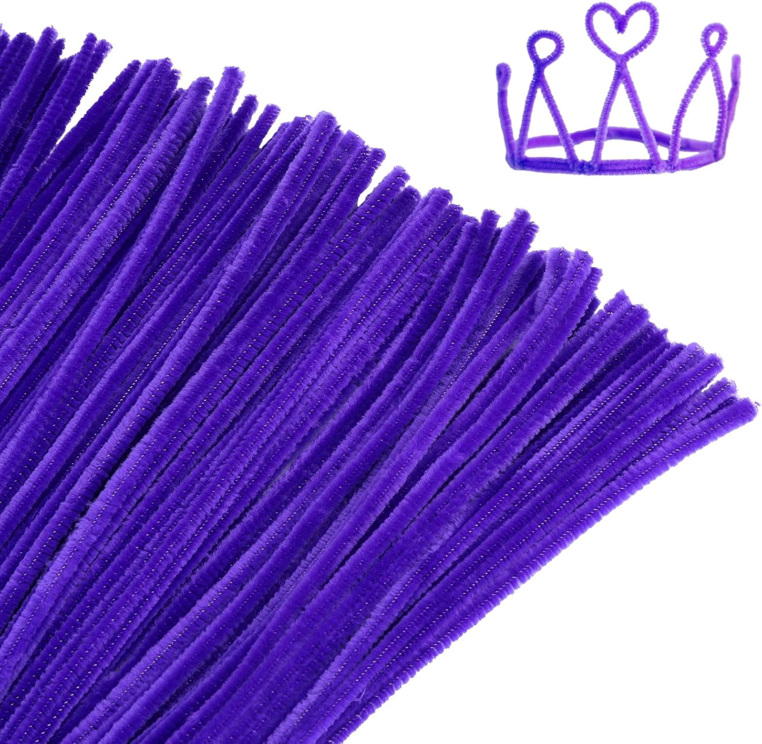 OME 100 Pieces Pipe Cleaners Chenille Stem, Deep Purple Pipe Cleaners ...