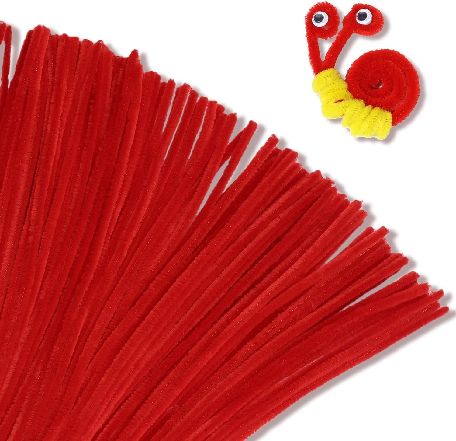 OME 100 Pieces Pipe Cleaners Chenille Stem, Red Pipe Cleaners Craft ...