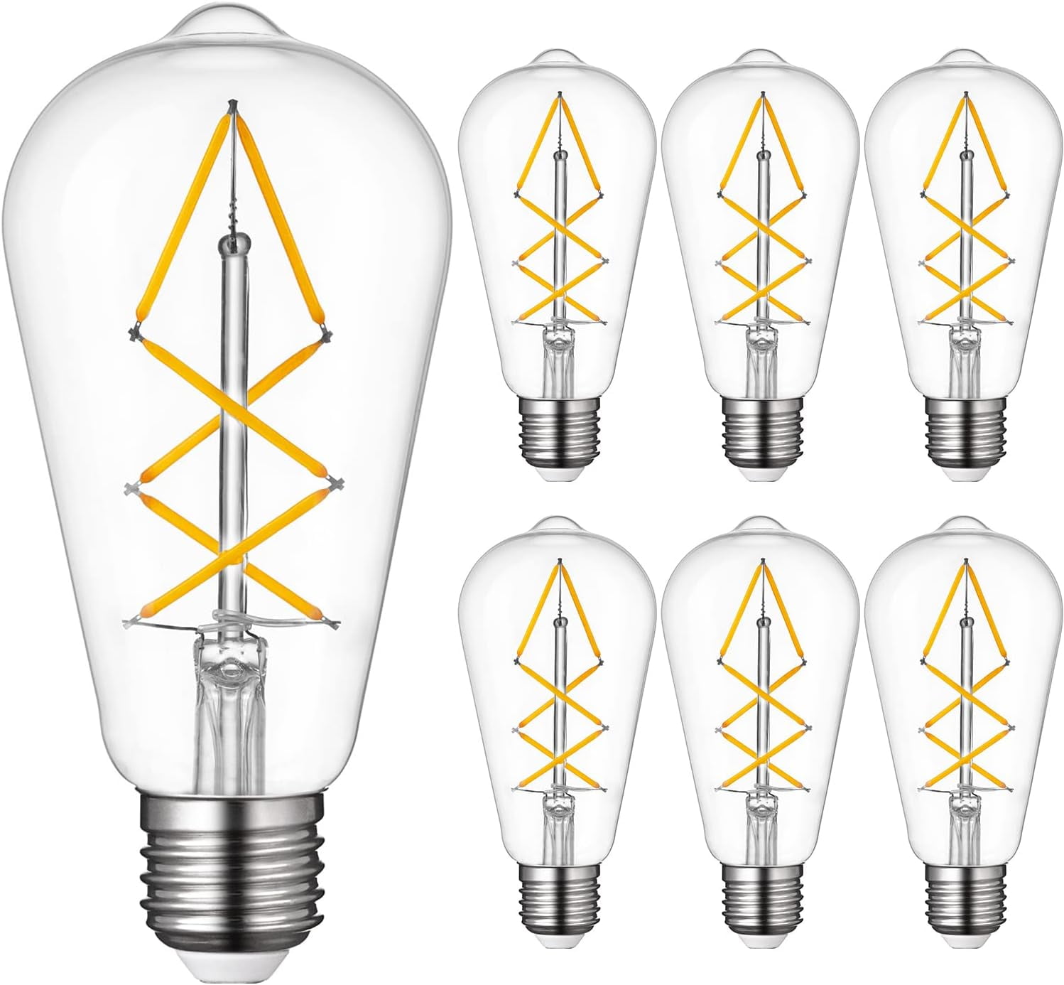 OMED Dimmable E26 LED Edison Bulb 60 watt, Clear Glass 2700k Soft White ...