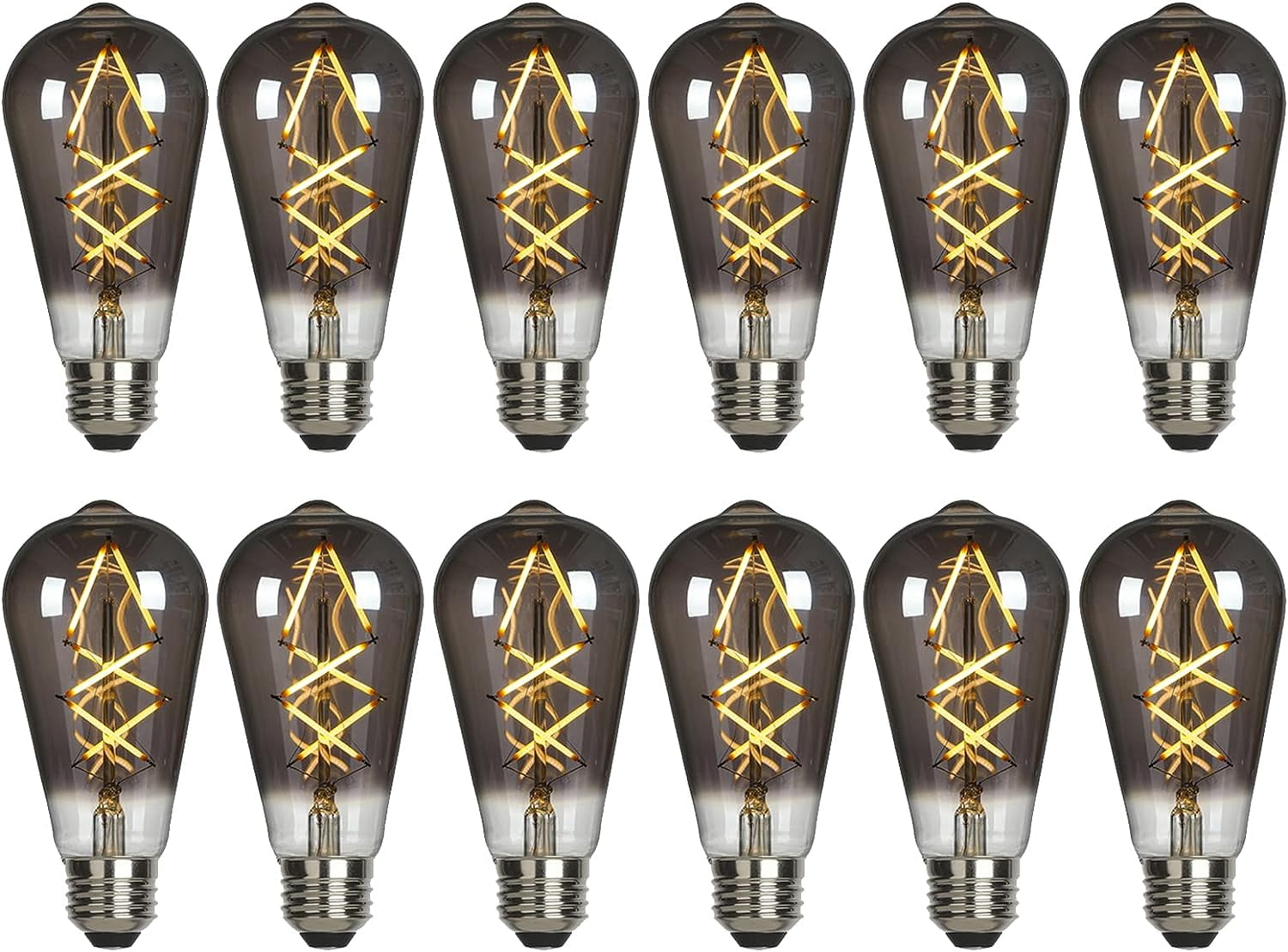 OMED ST58/ST19 Smoke Grey Dimmable LED Edison Bulbs 60 Watt Equivalent ...