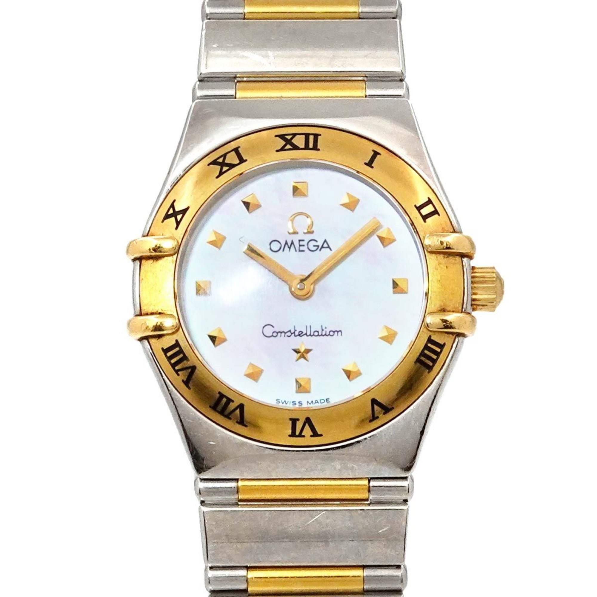 Pre-Owned OMEGA Constellation My Choice Combi 1361.71 Ladies Watch White Shell K18YG... (Good ...