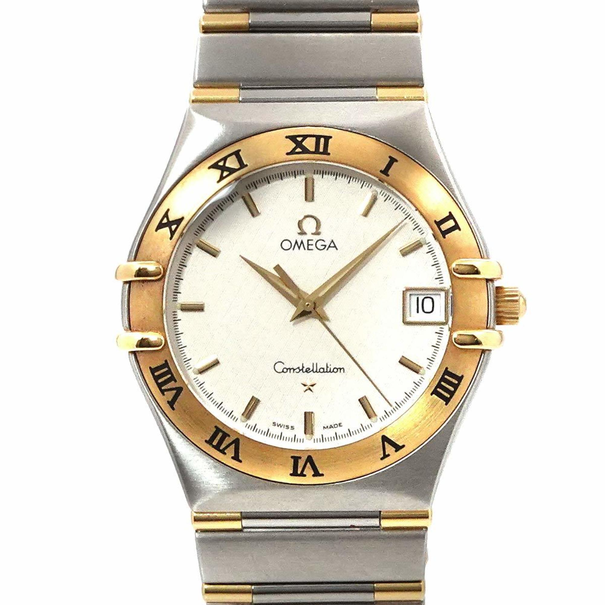 Pre-Owned OMEGA Constellation Two-tone 1312 30 Men's Watch Date Silver ...