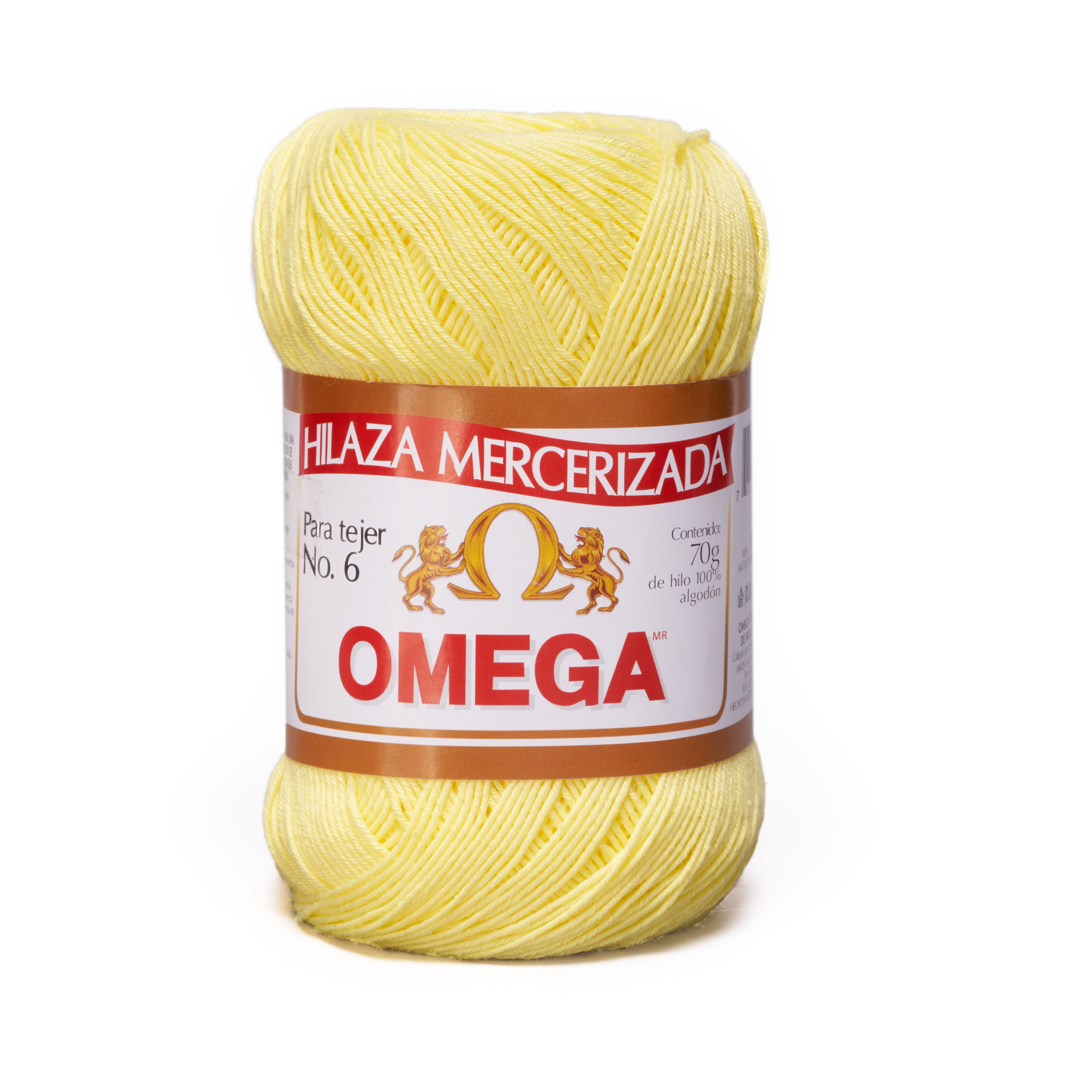 OMEGA NO.6 [70grs] by Omega - Soft Yarn 100% Mercerized Cotton Yarn - Color 03 Light Yellow 115 ...