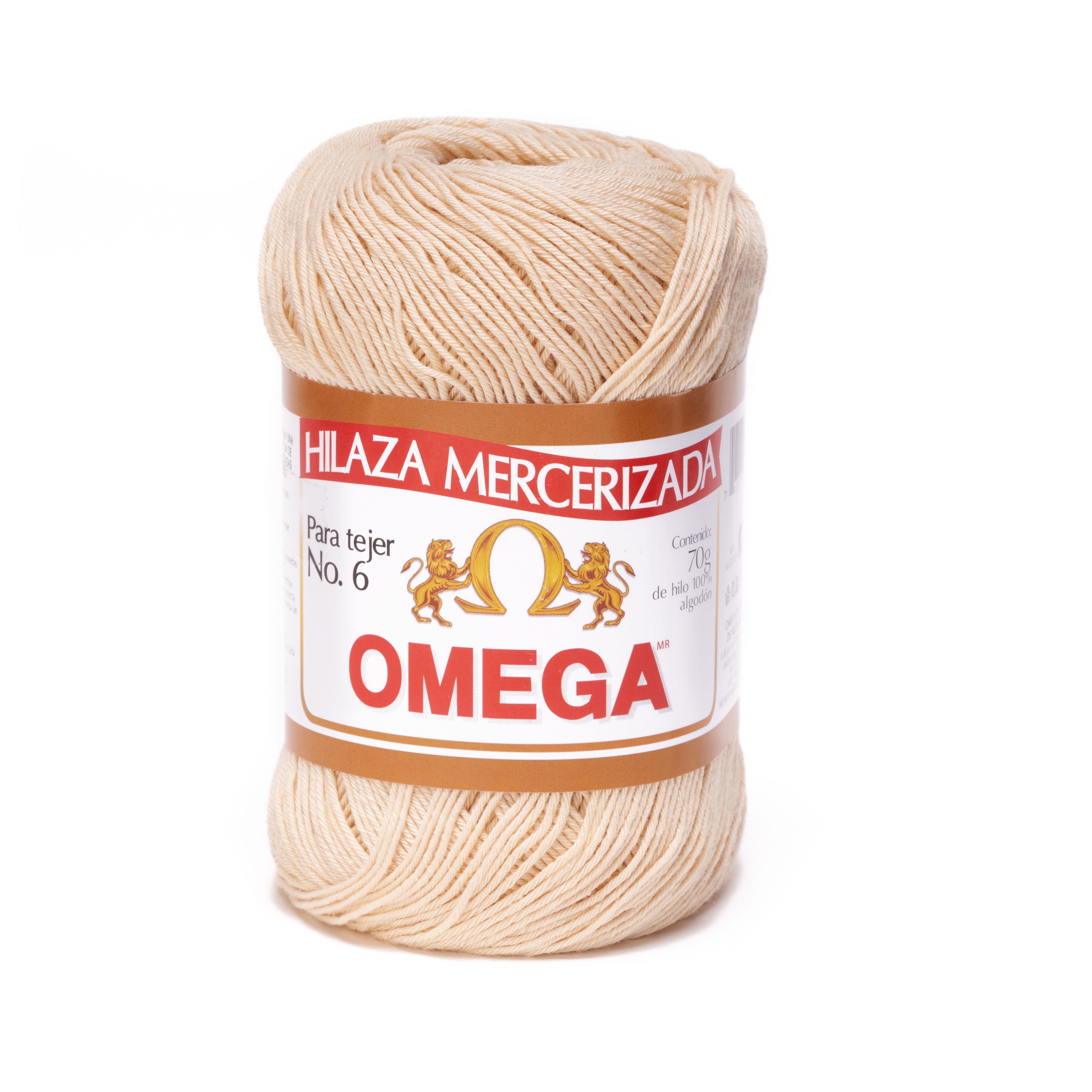 OMEGA NO.6 [70grs] by Omega - Soft Yarn 100% Mercerized Cotton Yarn - Color 33 Linen 605 ...