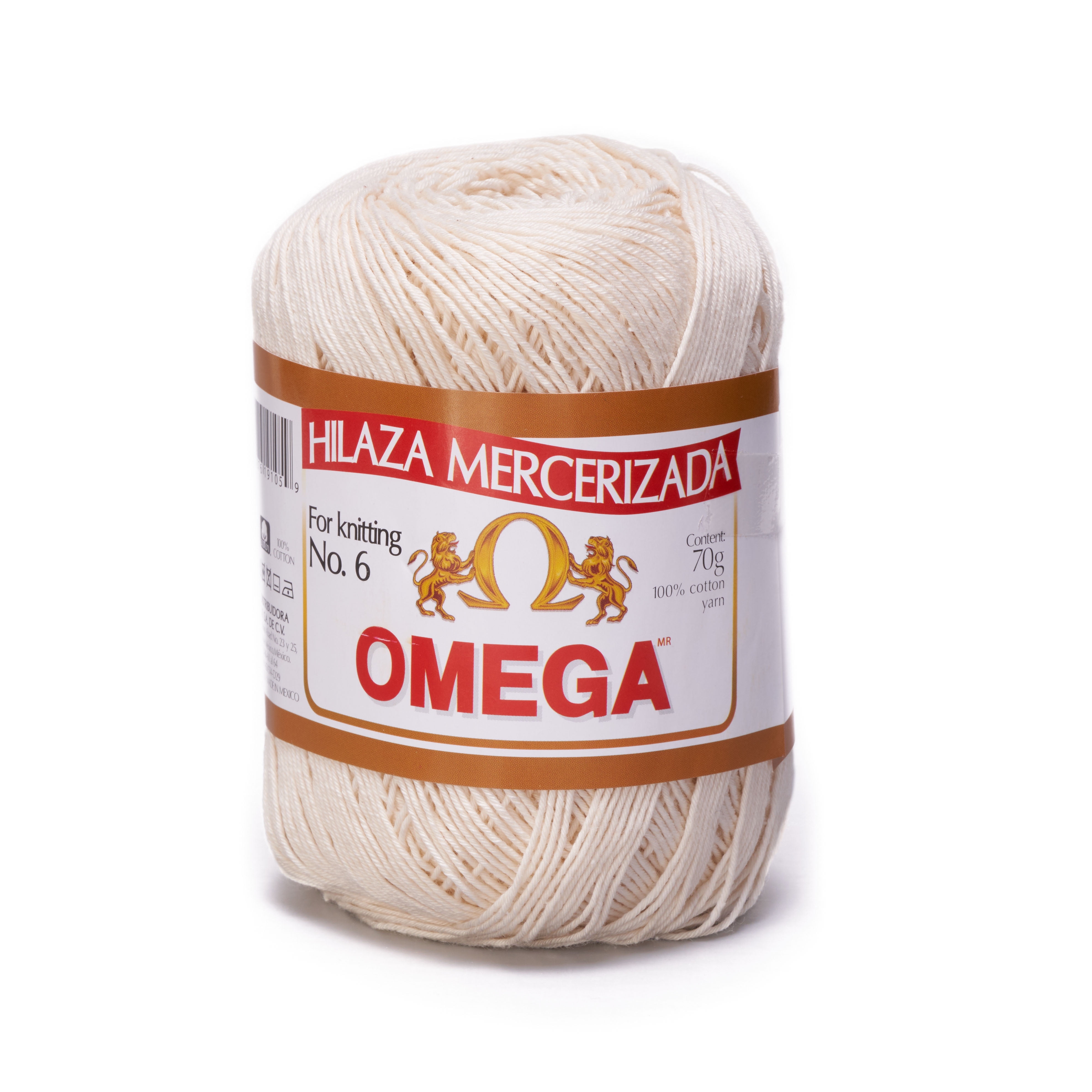 OMEGA NO.6 [70grs] by Omega - Soft Yarn 100% Mercerized Cotton Yarn - Color 34 Bone 385 ...