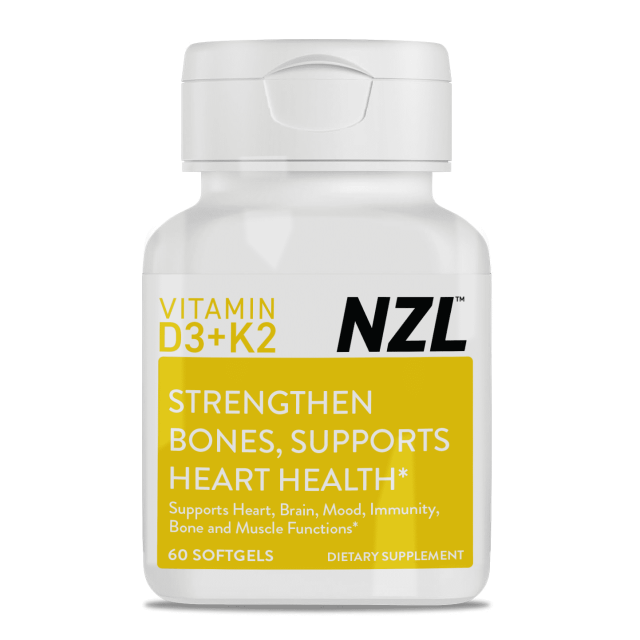 NZL Vitamin D3 & K2, High Potency D3 2000IU and K2 (MK7) 80mcg, Unique ...
