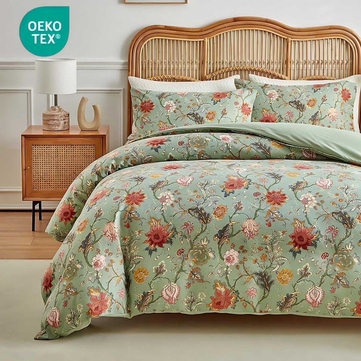 JOLUSERE 3 Piece Duvet Cover Sets Queen Soft Breathable Washed ...