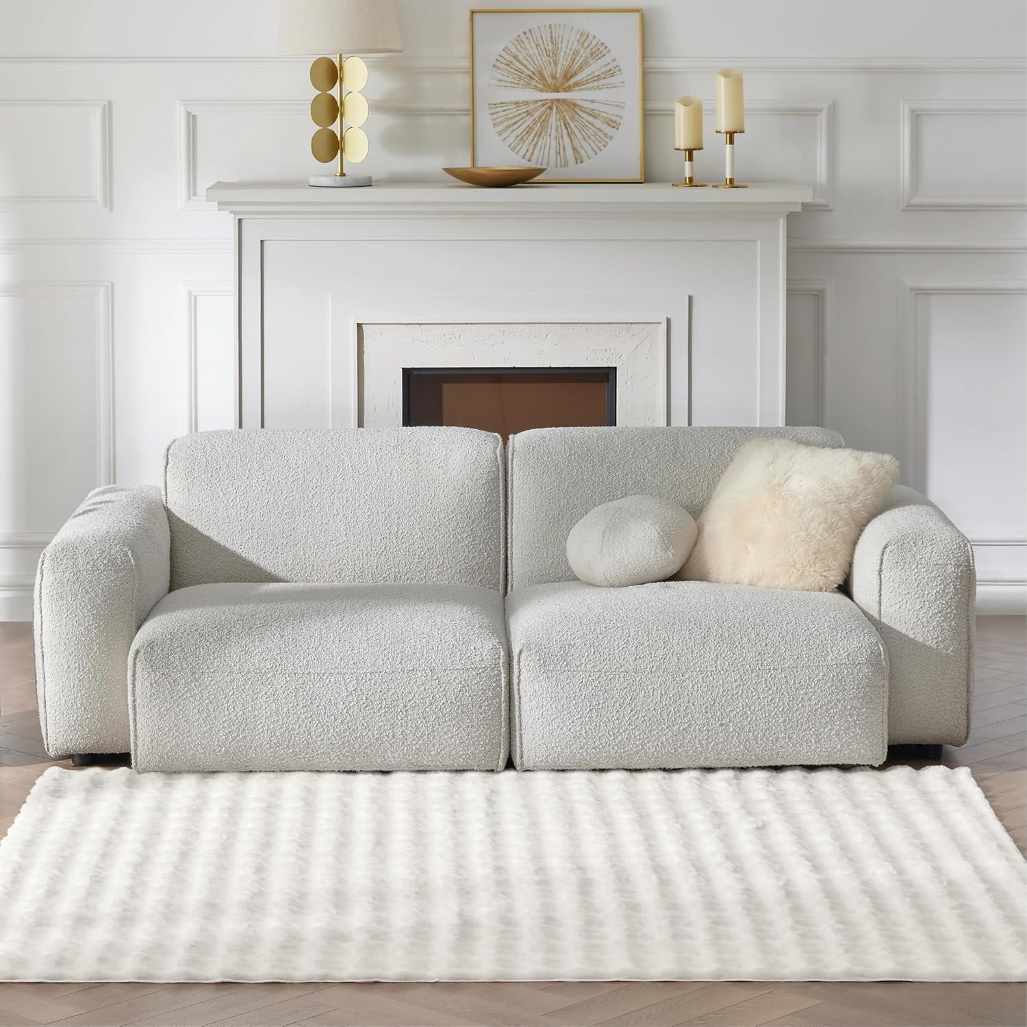 OMELA Faux Fur Area Rugs for Living Room,4x6 Ft Fuzzy Luxury Ultra Soft ...