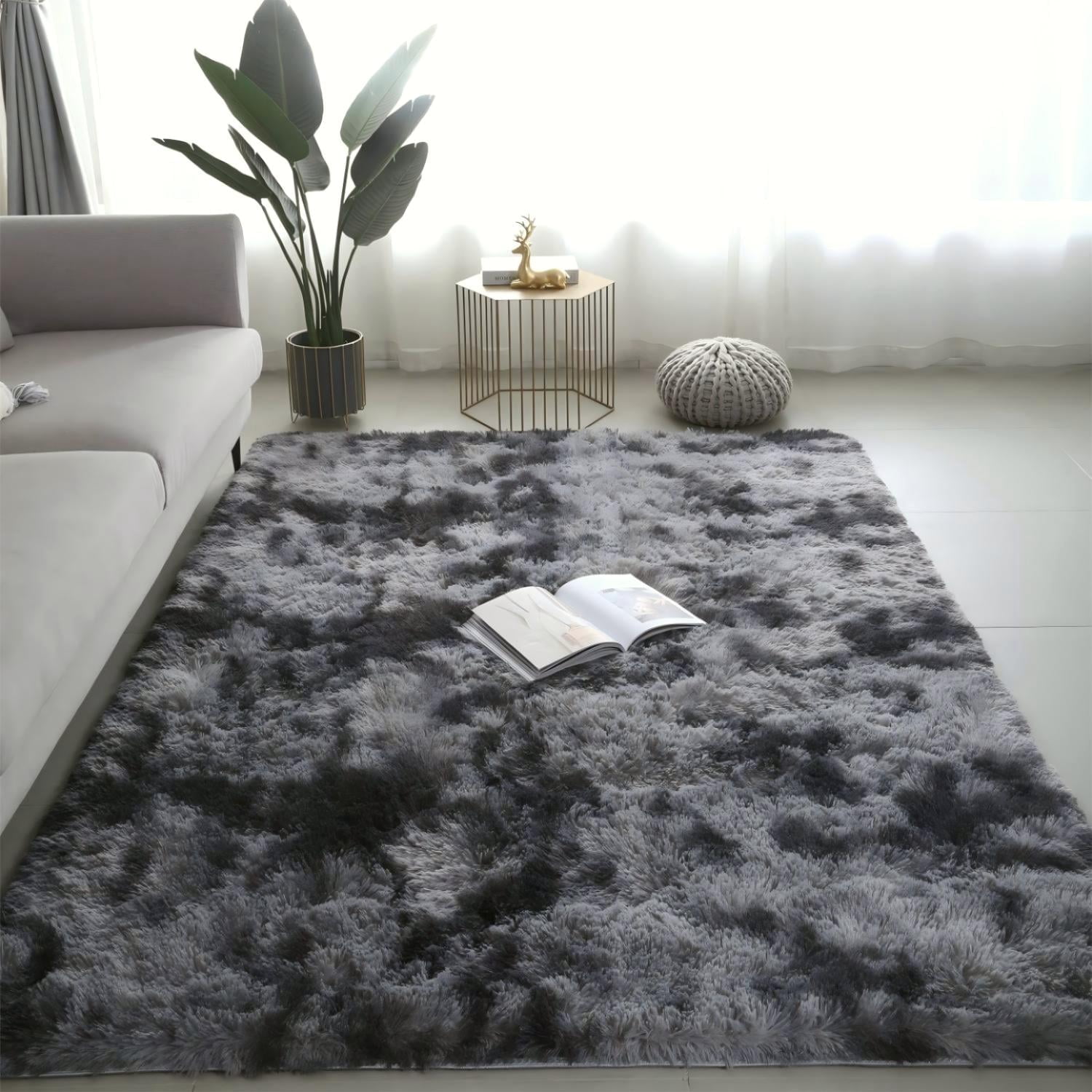 OMELA Soft Indoor Fluffy Area Rug,3'x5' Modern Shaggy Rugs for Living ...