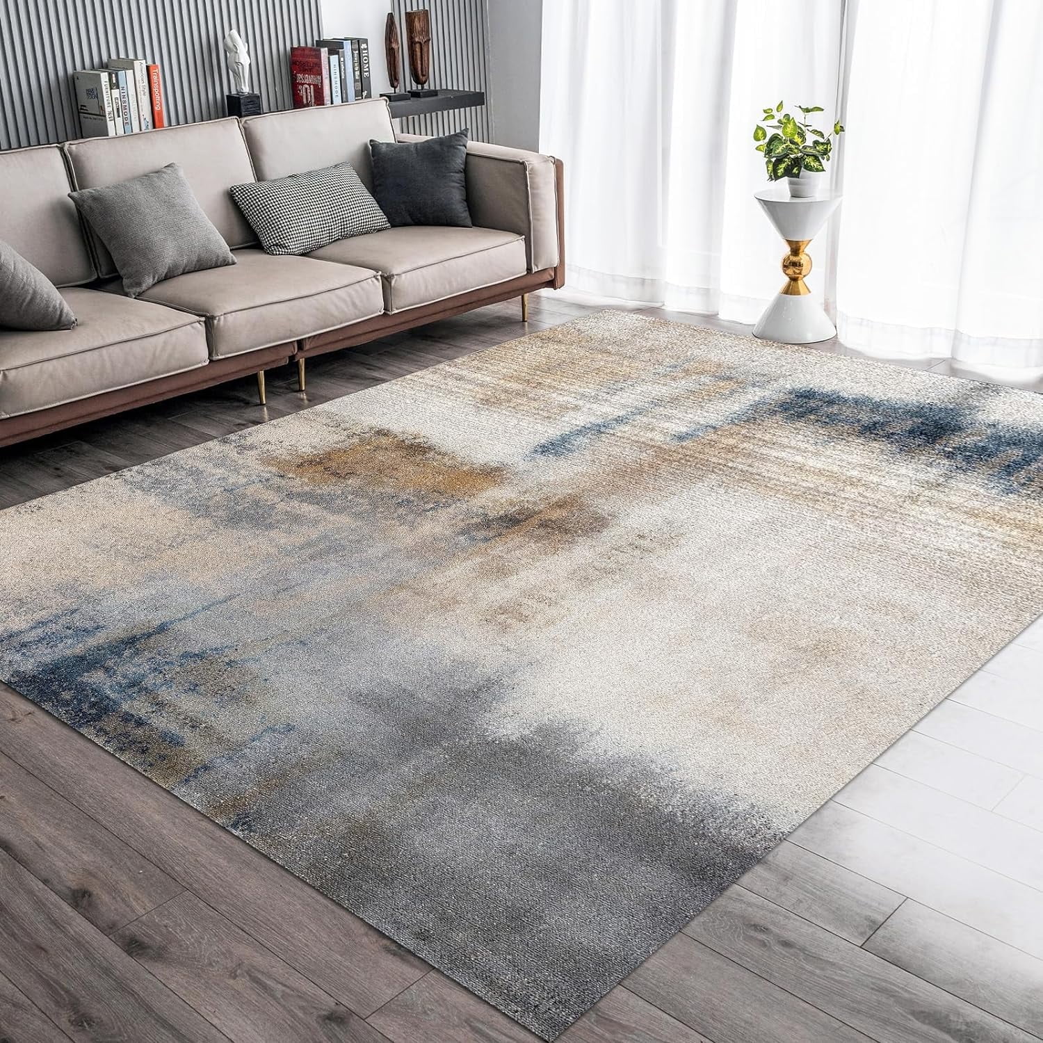 Free Shipping! OMERAI 5'x 7' Machine Washable Area Rug Abstract Rugs ...
