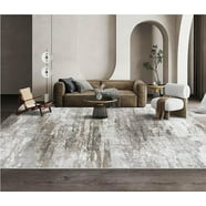 BERTHMEER 6'x9' Beige Abstract Area Rug, Non-slip, Machine Washable for ...