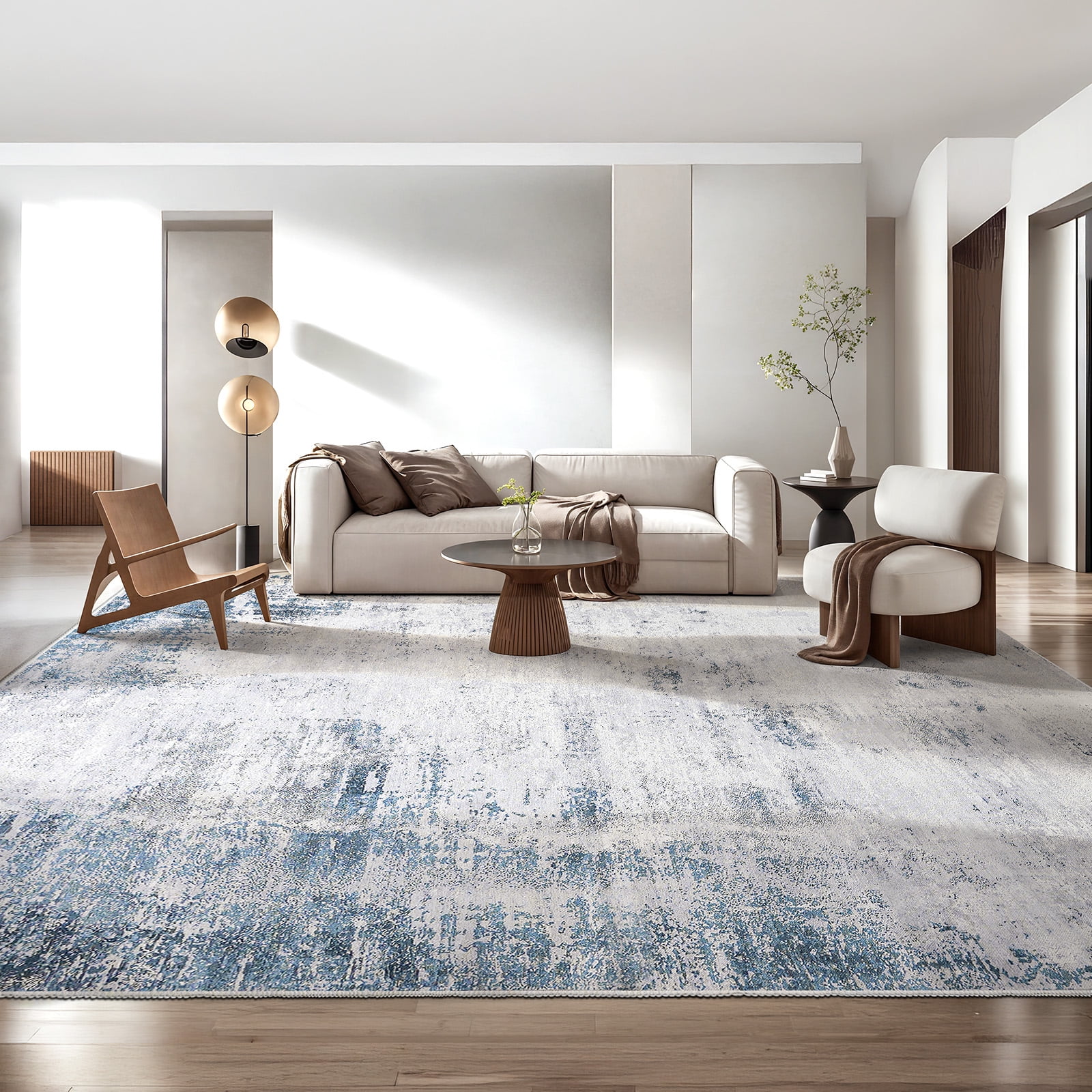 OMERAI 8'x 10' Machine Washable Area Rug Abstract Rugs Ultra-Thin Area ...