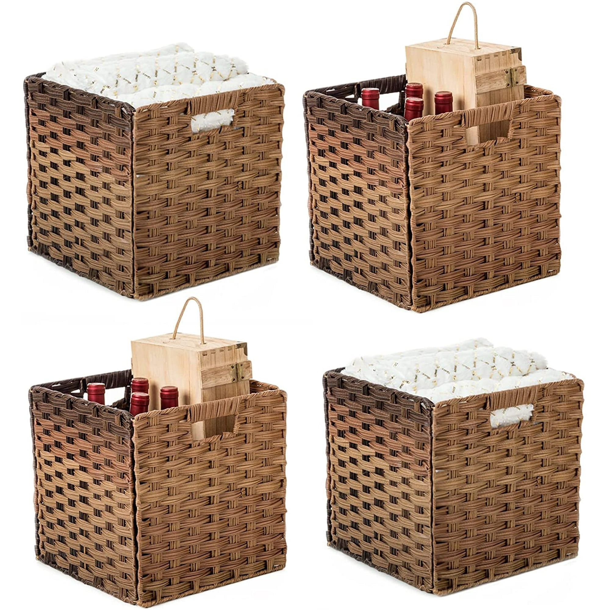 OMERAI Wicker Storage Baskets for Organizing Cube Baskets 11.8"x 11.8"x ...