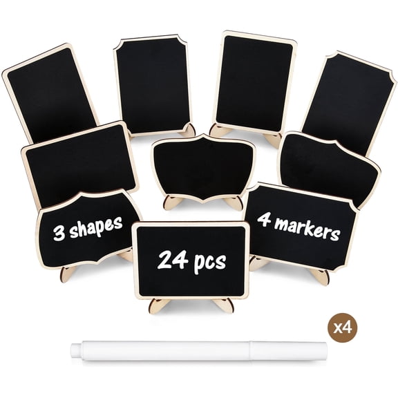 A Double Sided Mini Chalkboard Sign Set V Shaped Tabletop Display Matte ...