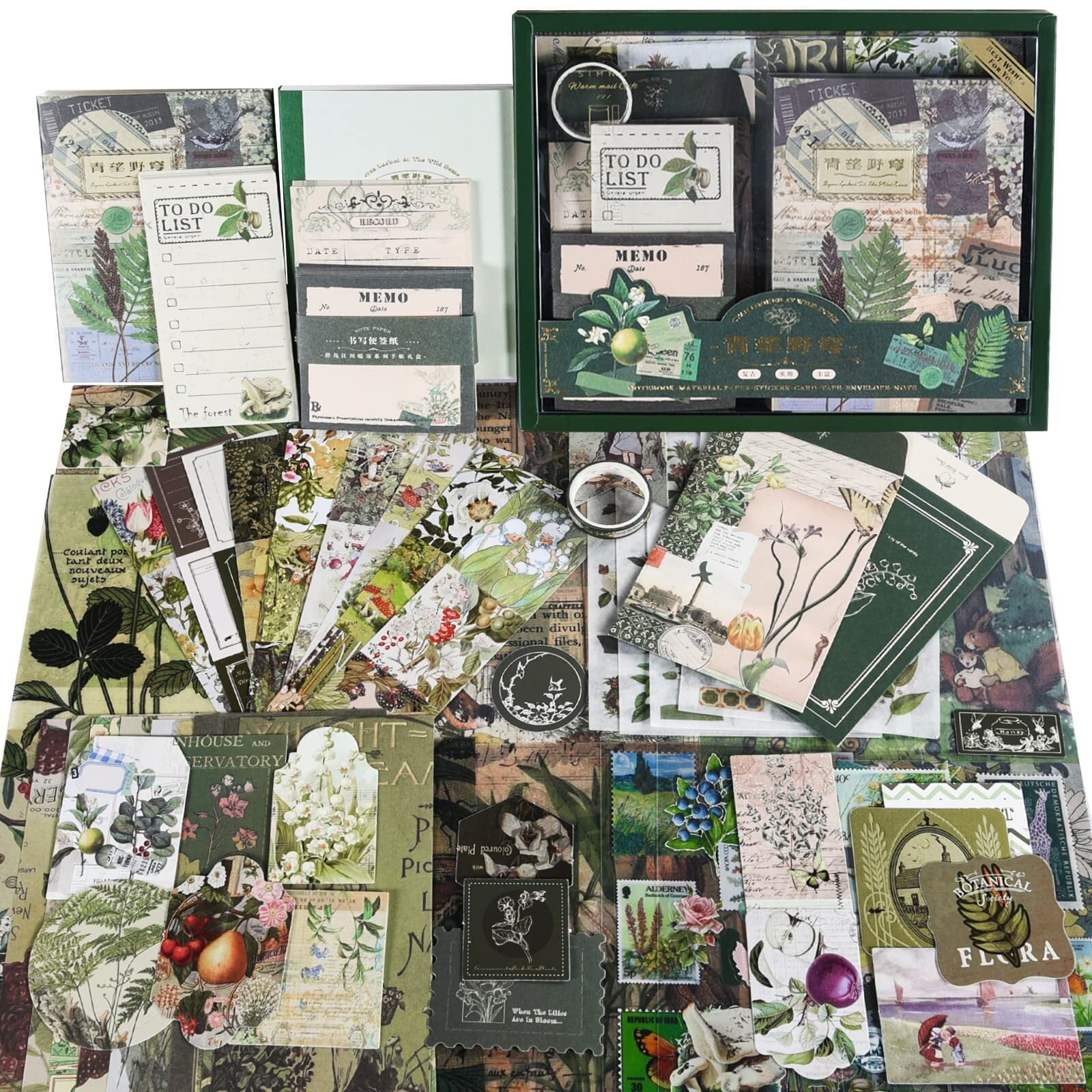 OMEYA Scrapbooking Supplies, 270pcs Vintage Scrapbook Kit, Aesthetic ...