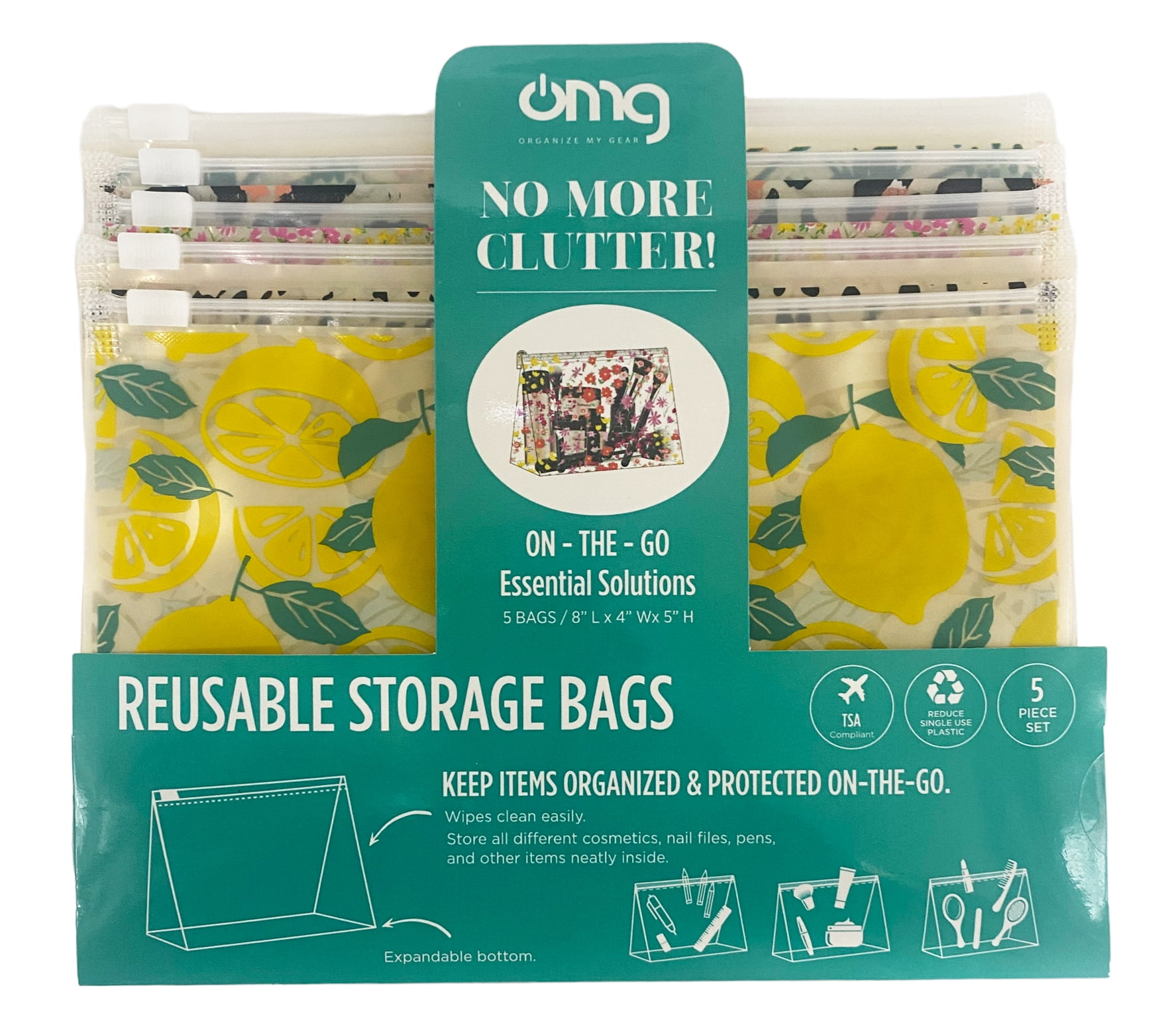 OMG 5 PCS Reusable Storage Bags - Walmart.com