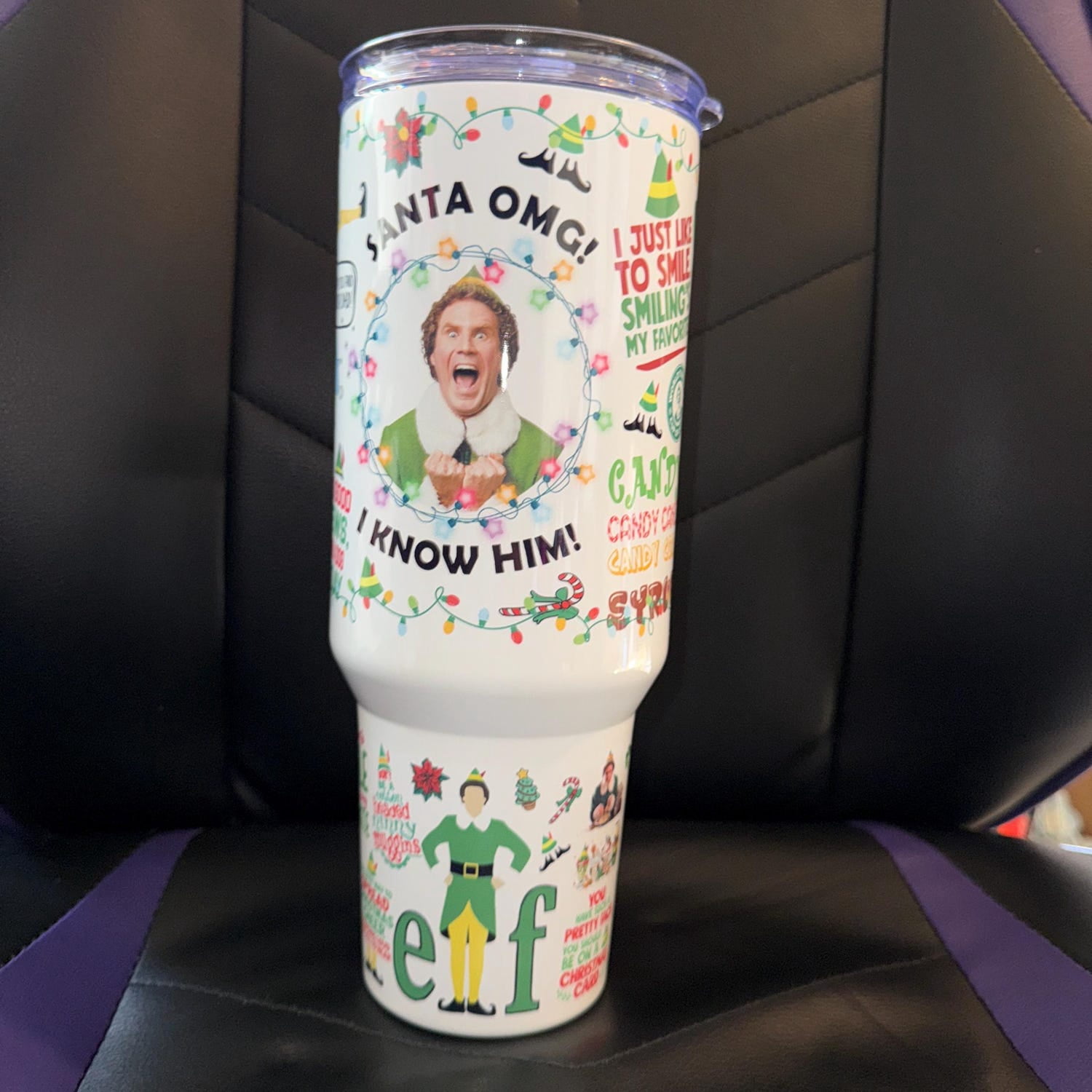 OMG I Know Him Christmas Tumbler, 40oz Holiday Cup with Handle, Elf ...