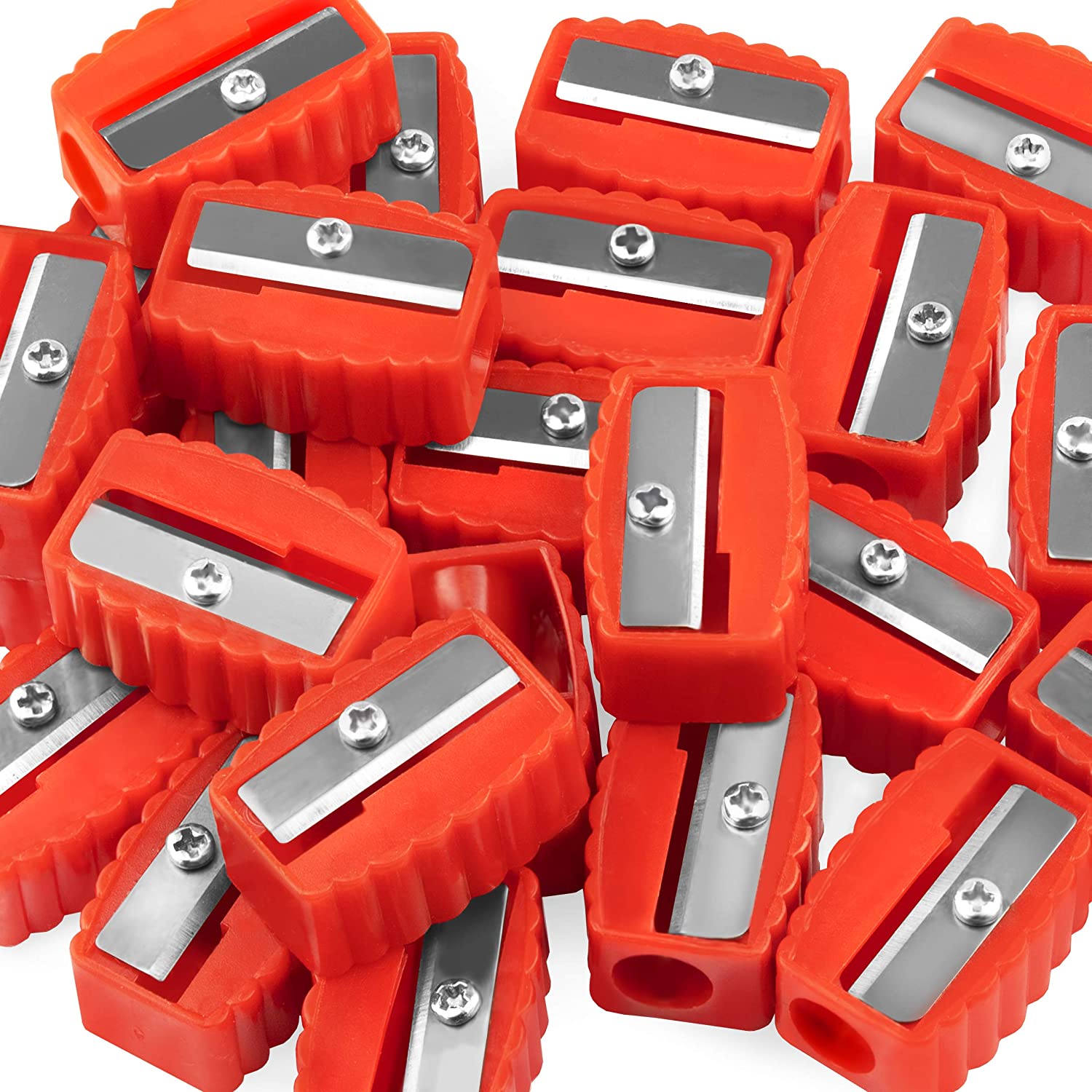 OMG Plastic Single Hole Sharpener - Red - Bulk Class Pack of 50 ...