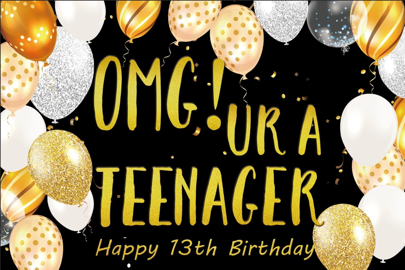 OMG UR a Teenager DHF10 Happy 13th Birthday Backdrop Banner Extra Large ...