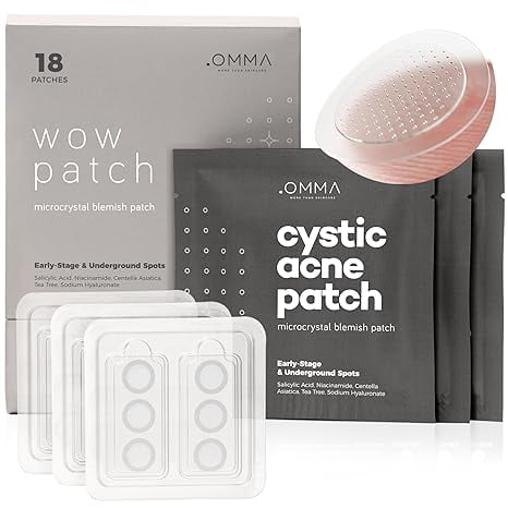 OMMA Korean Microdart Acne Patch Cystic Acne Treatment Micropoint Pimple Patches for Face for ...
