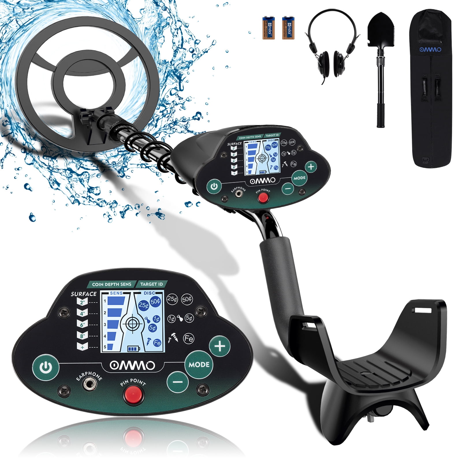 OMMO Metal Detector, Waterproof, Adjustable for Adults & Kids, High ...