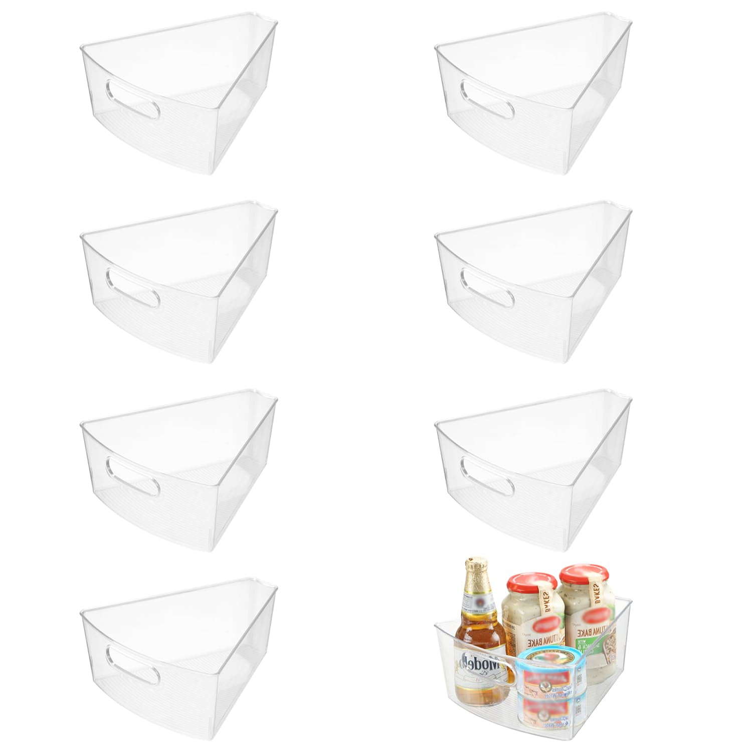 OMNISAFE Lazy Susan Organizer Bins,10.2”x 9.4”x 4”, 26" Diameter Clear ...