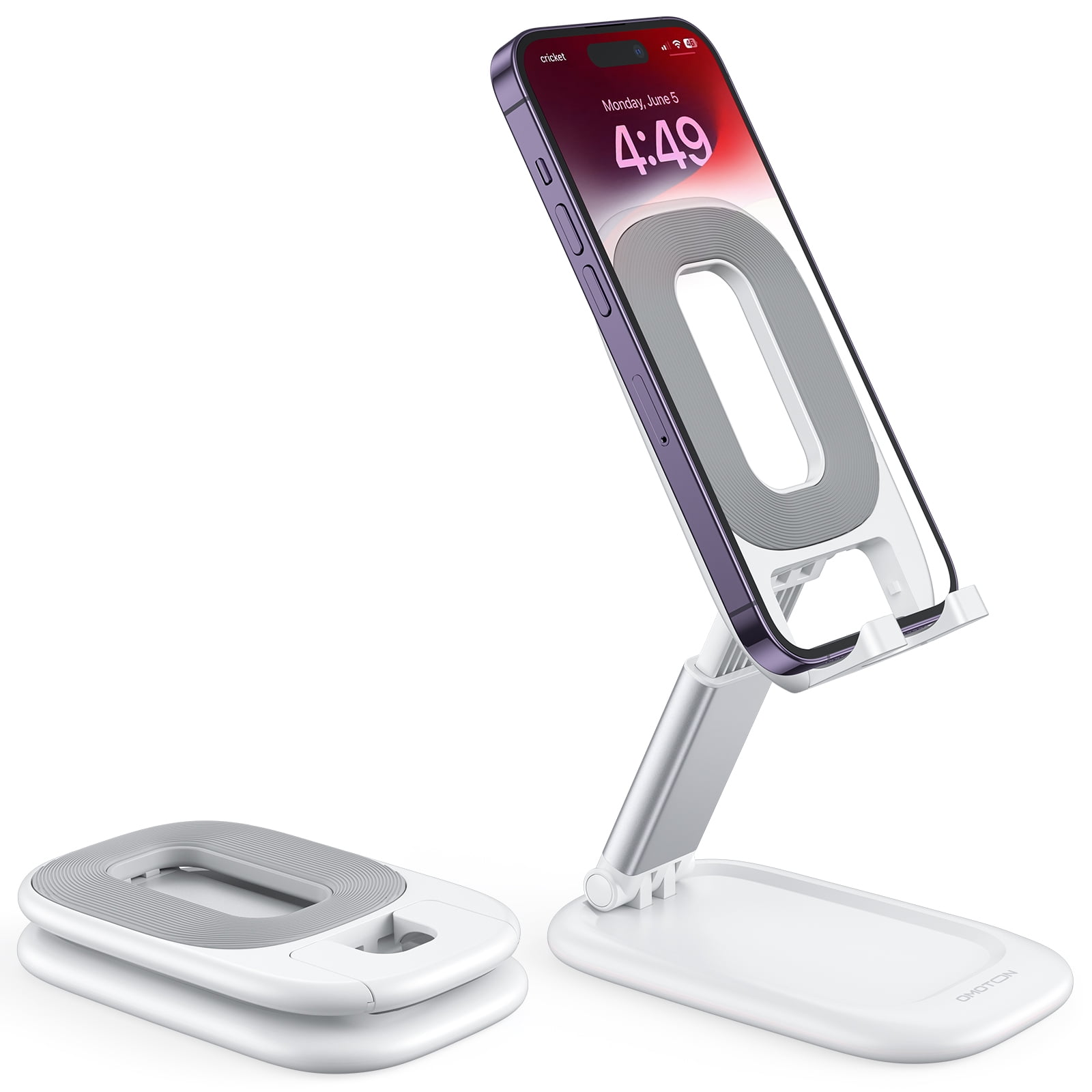 OMOTON Foldable Phone Stand, Portable & Adjustable for Office Desk ...