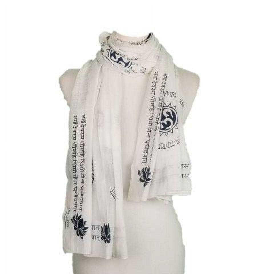 OMSutra Gayatri Mantra Hindu Prayer Shawl - White - Walmart.com