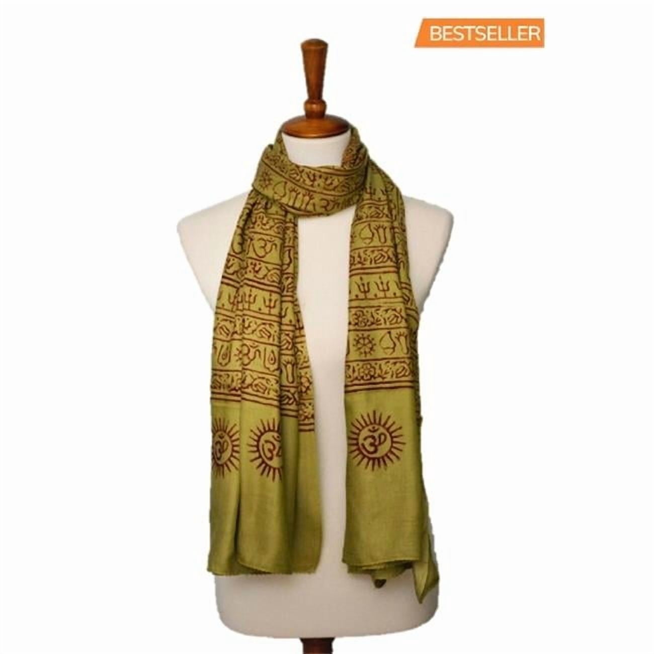 OMSutra OM401011-Golden Olive OM Hindu Yoga Meditation Prayer Shawl ...