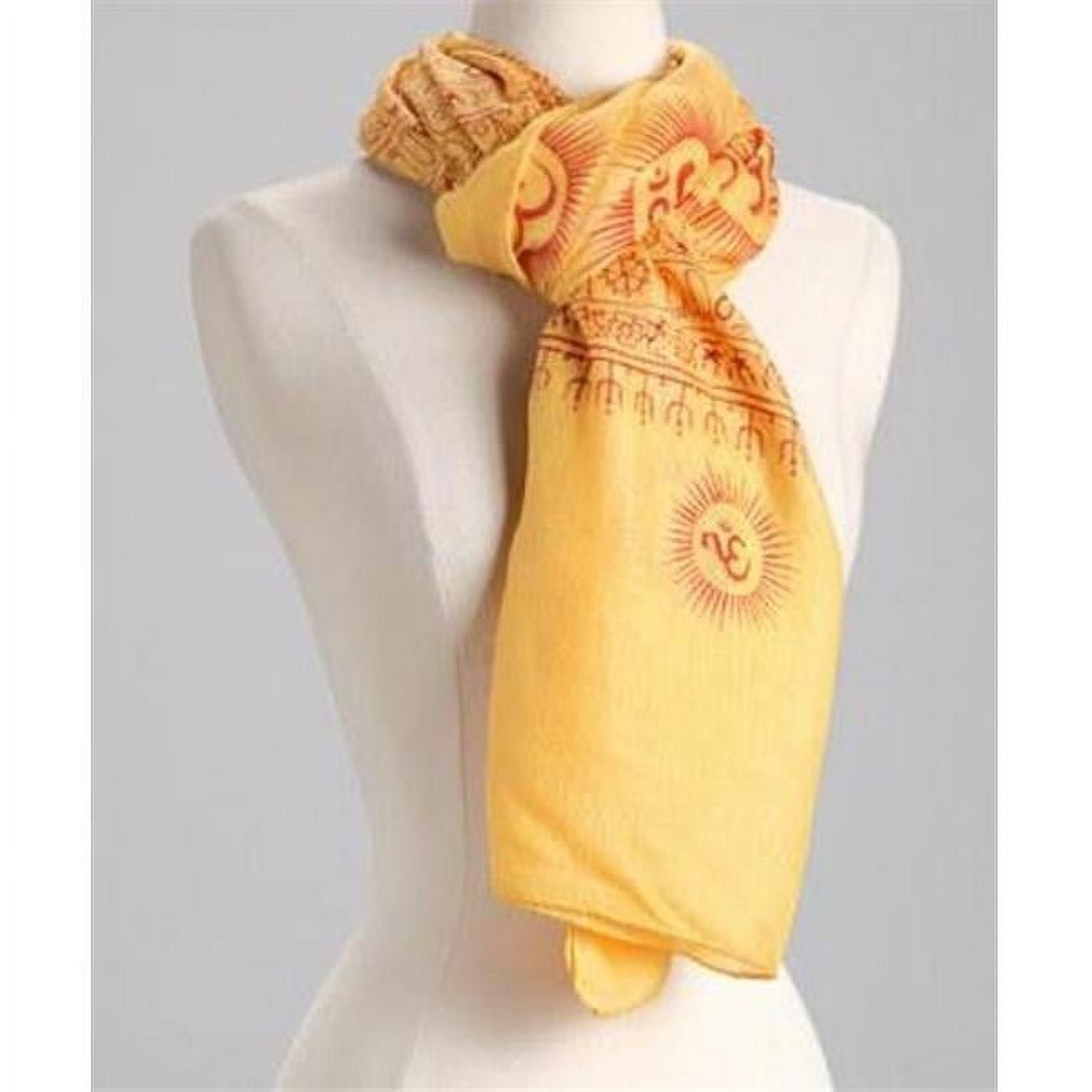 OMSutra OM401011-Yellow OM Hindu Yoga Meditation Prayer Shawl with Base ...