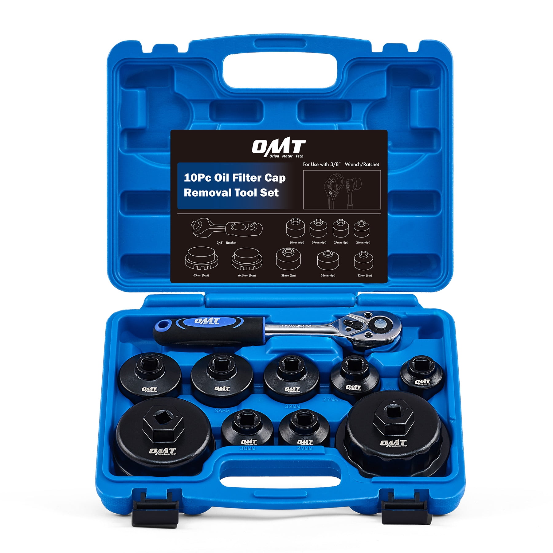 OMT Oil Filter Socket Set 3/8" Drive Metric Oil Filter Cap Wrench Set ...
