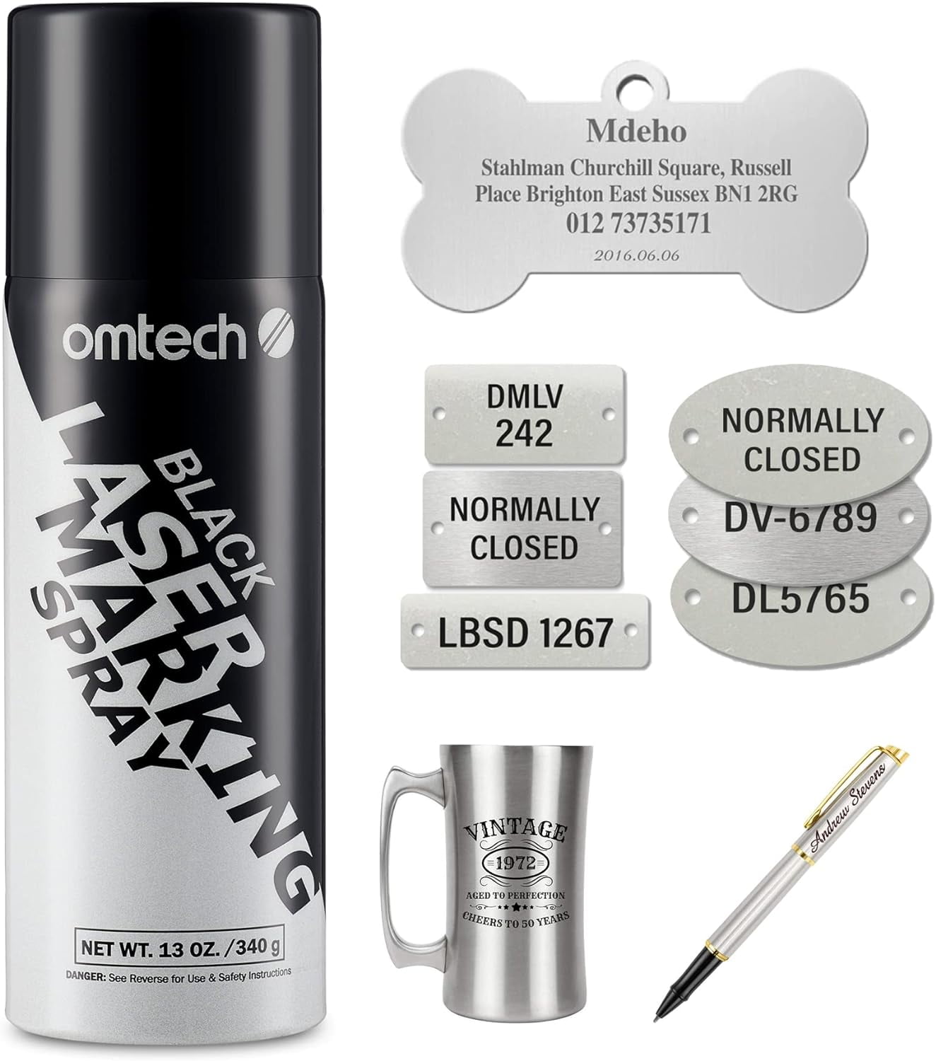 OMTech Laser Marking Spray, Metal Laser Marking Fluid for CO2 Laser ...