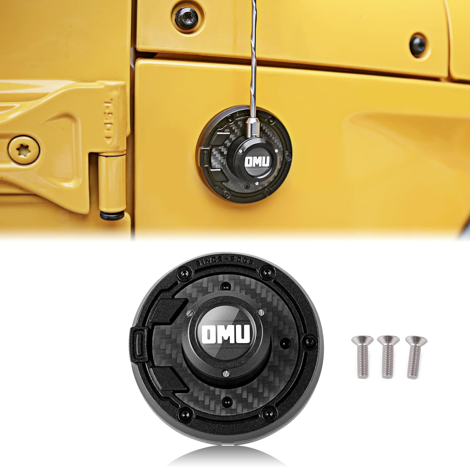 OMU Carbon Fiber Radio Antenna Base Cover/Metal Antenna Housing Mount ...