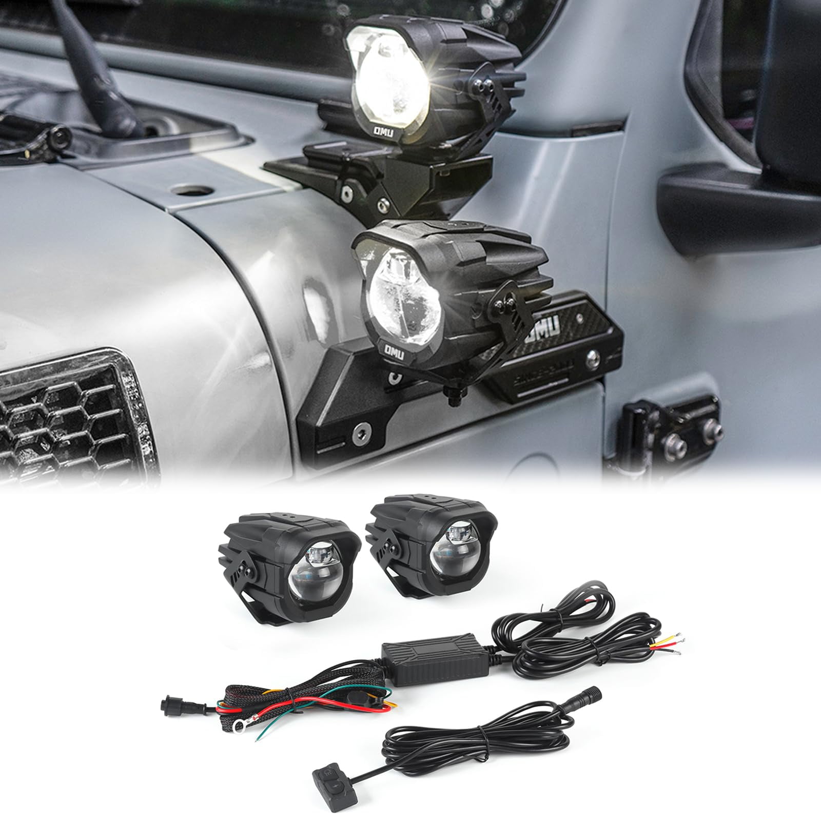 OMU Genesis Series Aluminum KEF16 High Low Beam Switchable A-Pillar ...