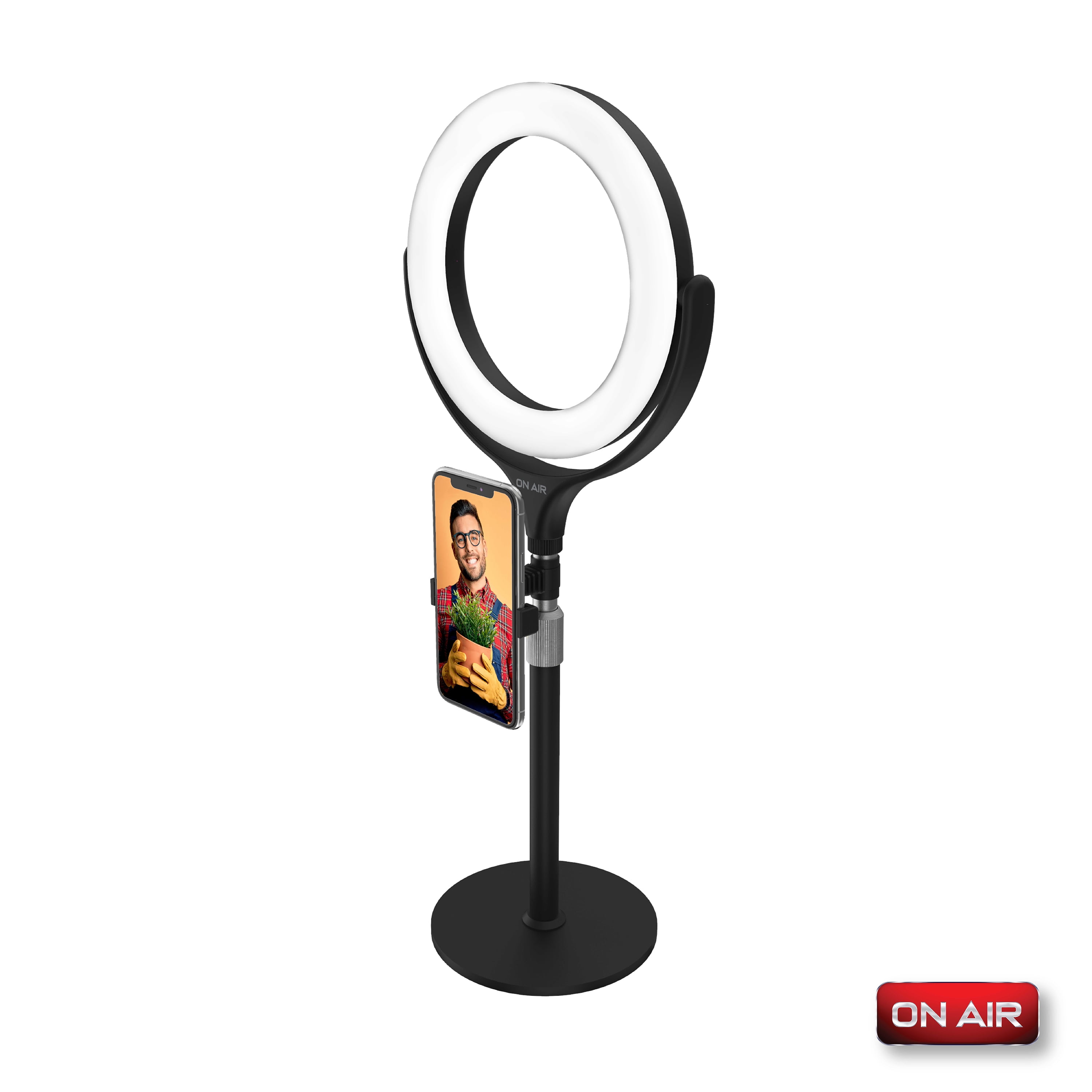 ON AIR 8 in. LED Ring Light with Multiple Light Modes and Brightness ...