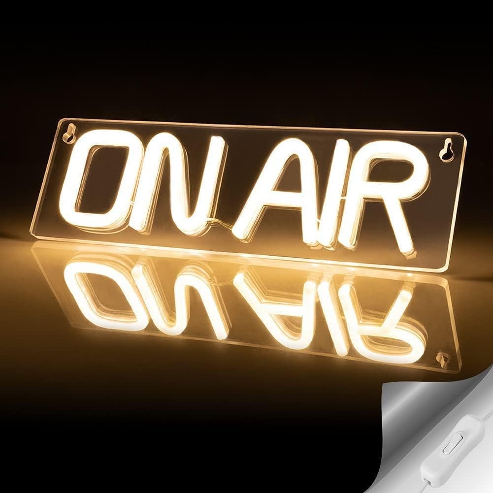 ON AIR Sign, Live On Air Neon Sign USB Connected for Studio Recording ...