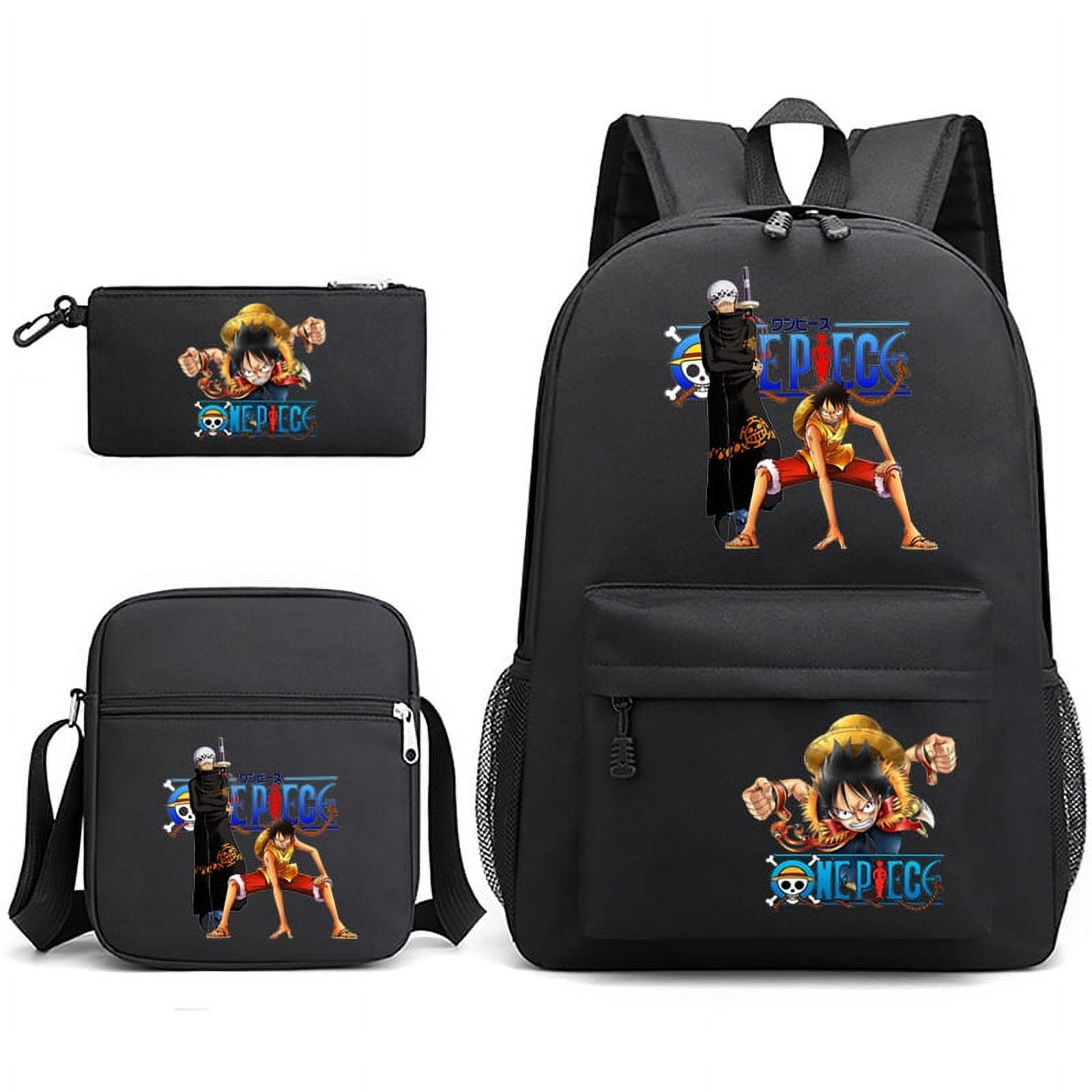 ON-E PIECE Cartoon 3 Piece Backpack Anime Knapsacks Game Day Packs ...