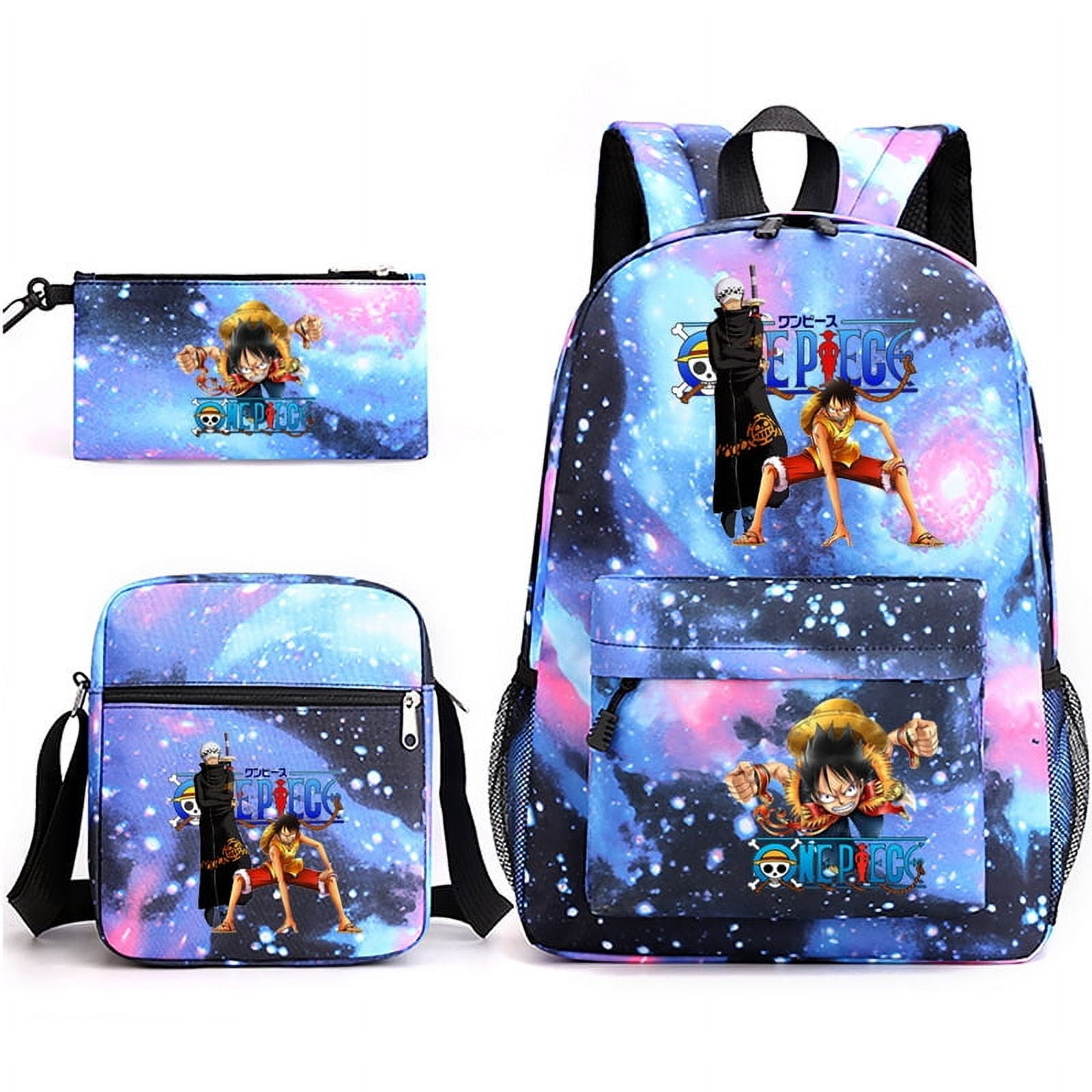 ON-E PIECE Cartoon 3 Piece Backpack Anime Knapsacks Game Day Packs ...