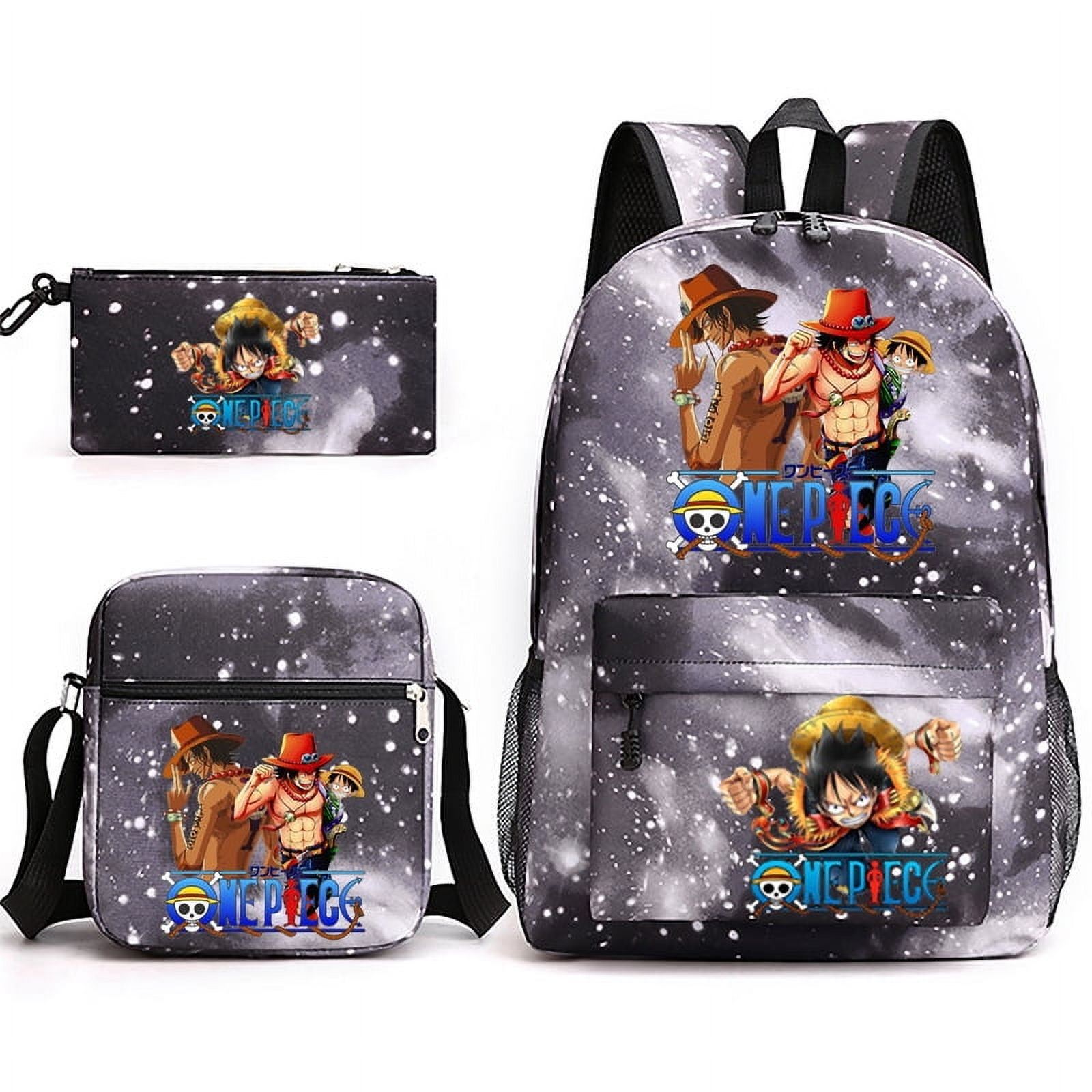 ON-E PIECE Cartoon 3 Piece Backpack Anime Knapsacks Game Day Packs ...
